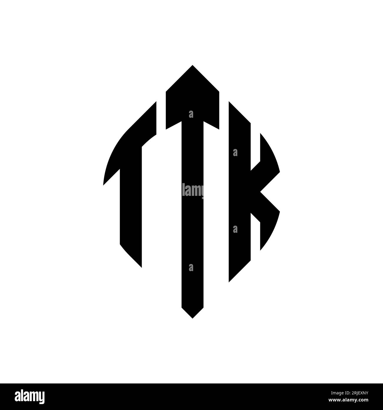 TTK circle letter logo design with circle and ellipse shape. TTK ...