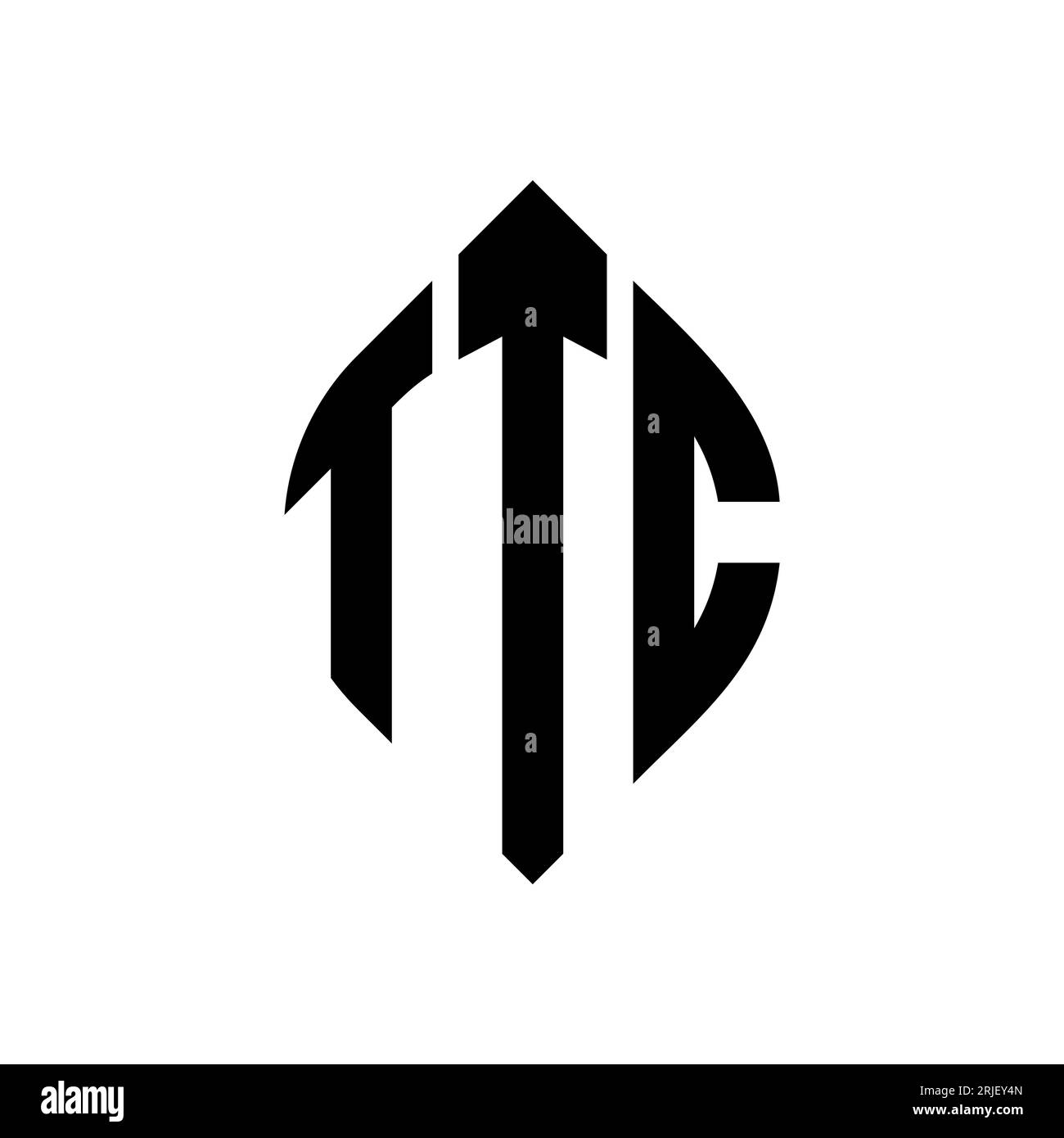 TTC circle letter logo design with circle and ellipse shape. TTC ...