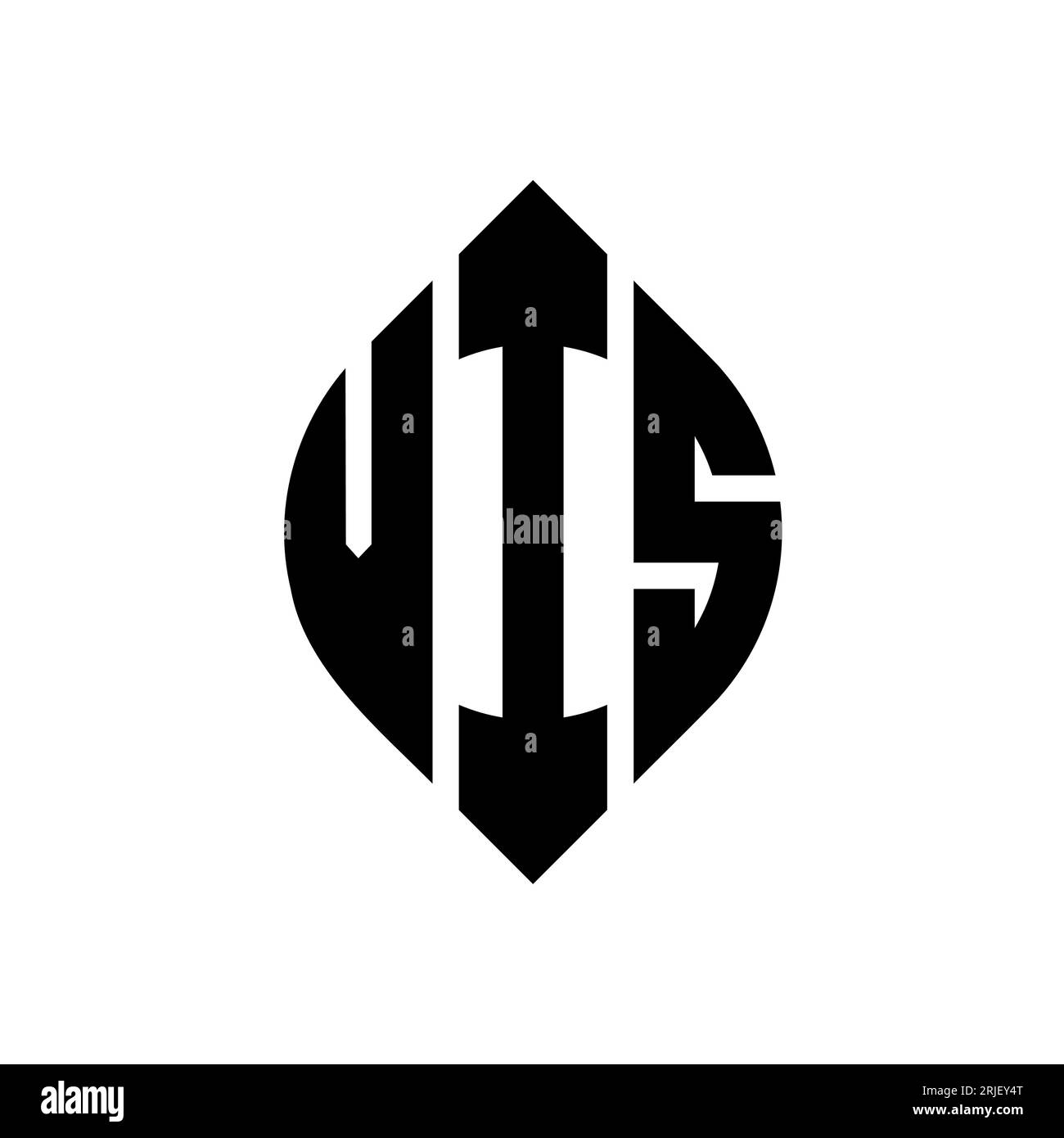 VIS circle letter logo design with circle and ellipse shape. VIS ...