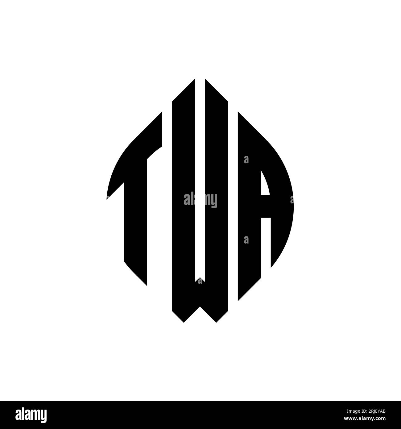TWA circle letter logo design with circle and ellipse shape. TWA ...