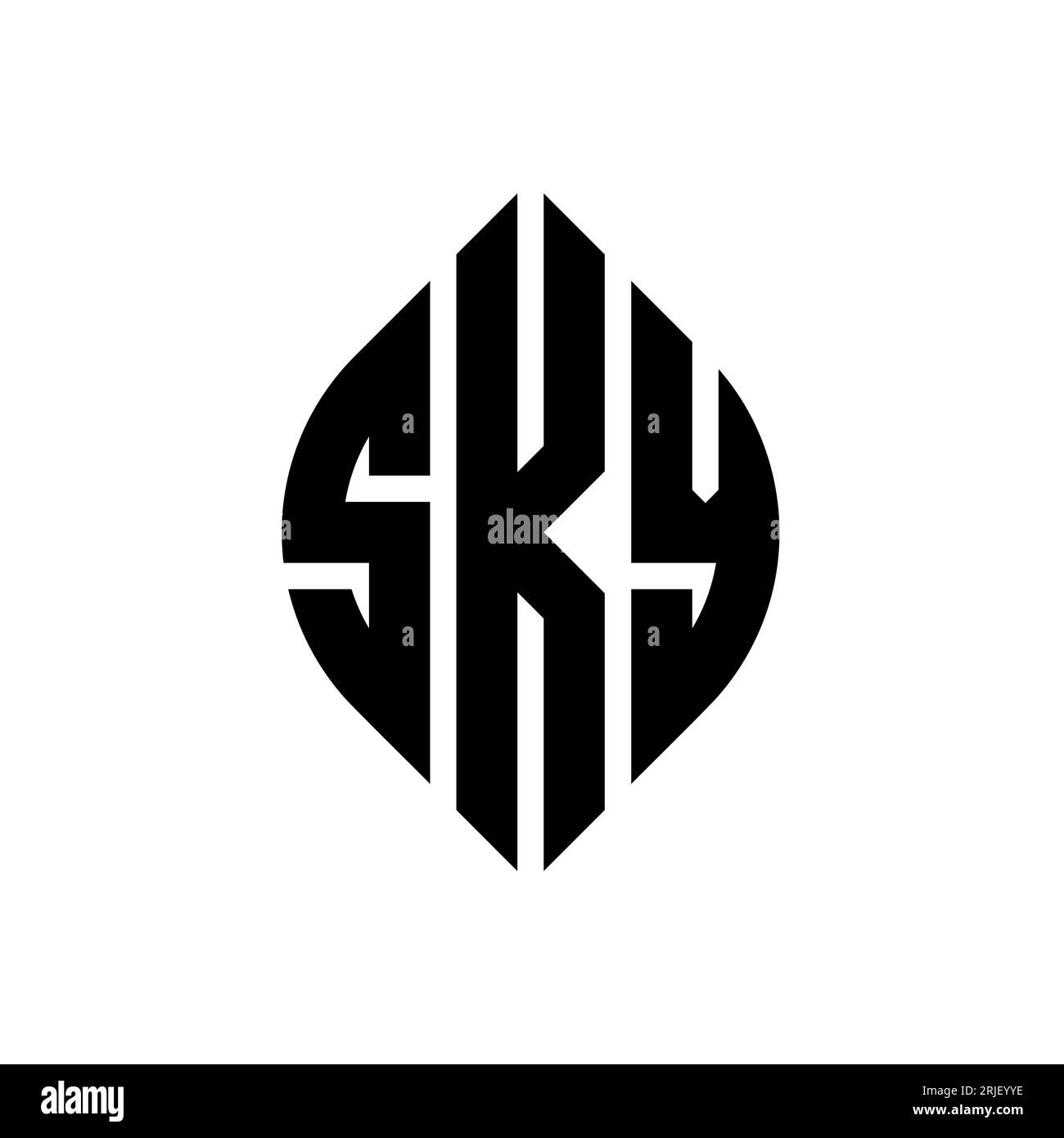 Sky Circle Letter Logo Design With Circle And Ellipse Shape Sky