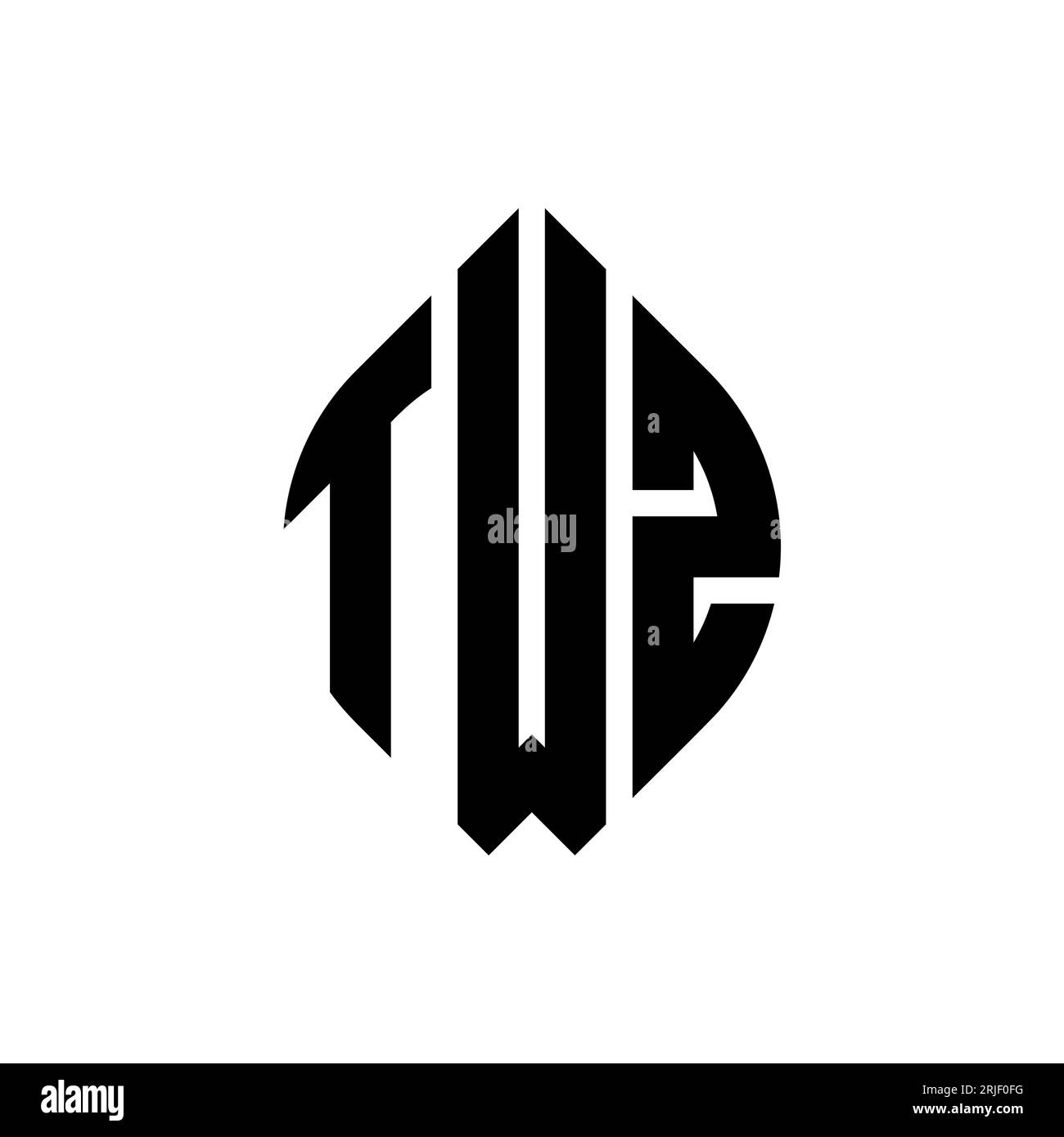 TWZ circle letter logo design with circle and ellipse shape. TWZ ...