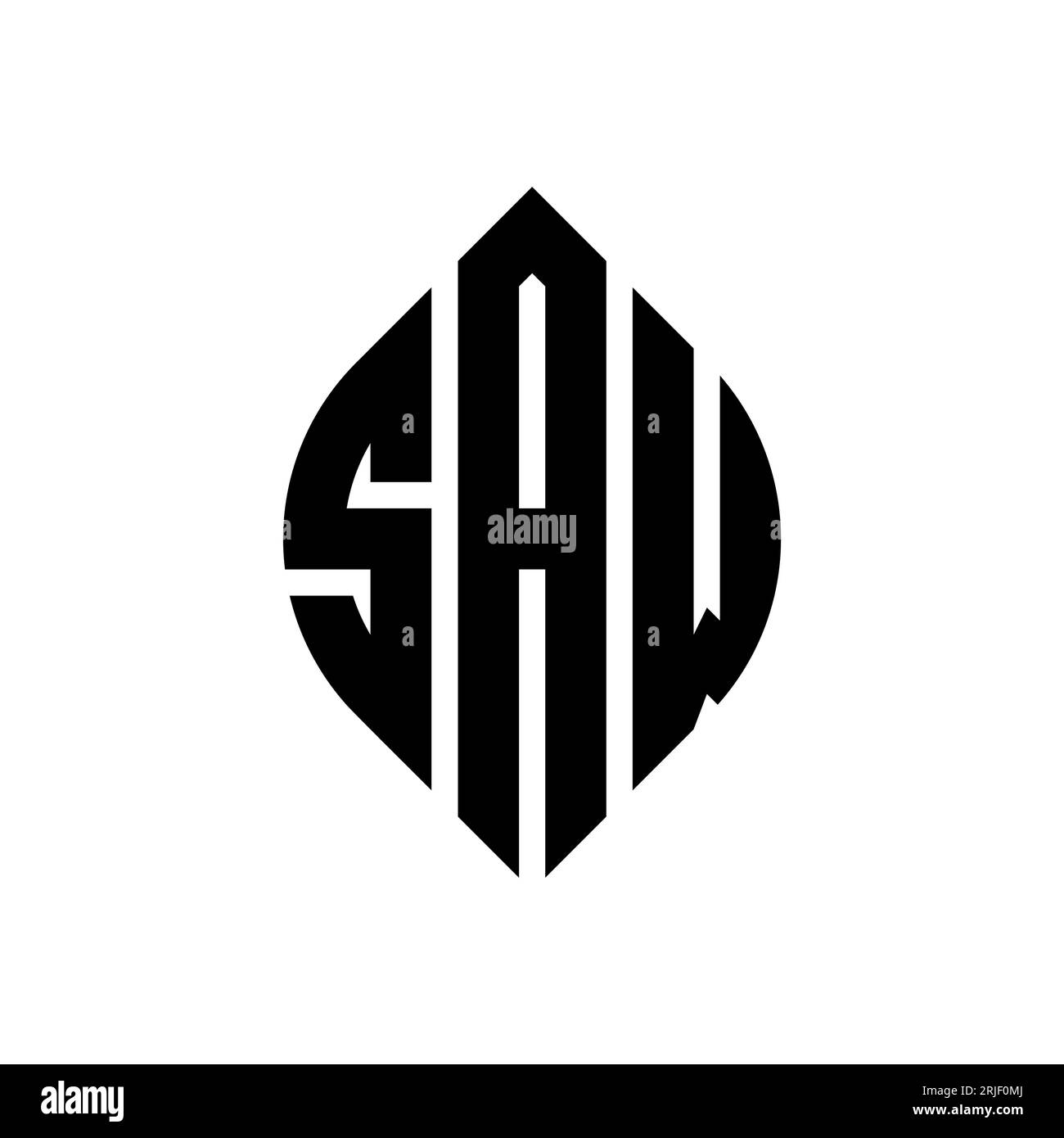 SAW circle letter logo design with circle and ellipse shape. SAW ...
