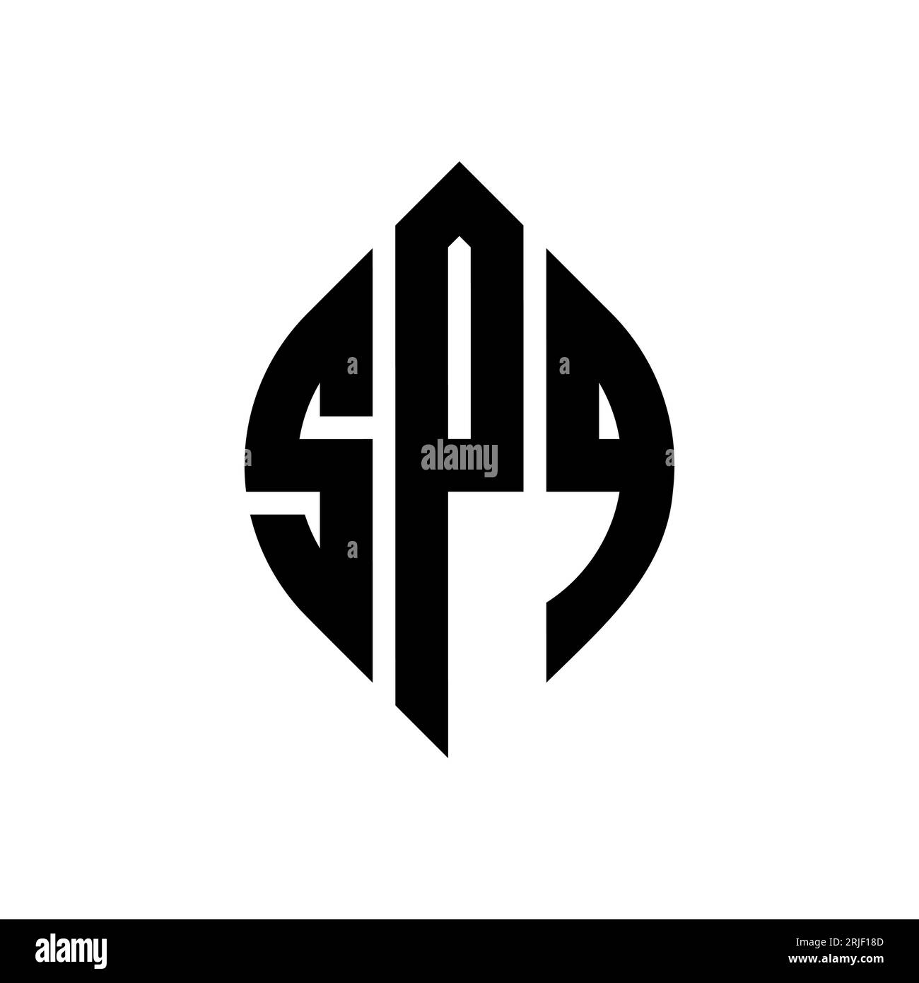 SPQ circle letter logo design with circle and ellipse shape. SPQ ...