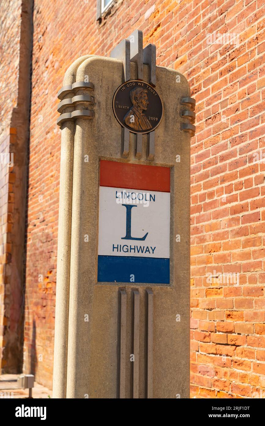 DeKalb, Illinois - United States - August 15th, 2023: Lincoln Highway ...