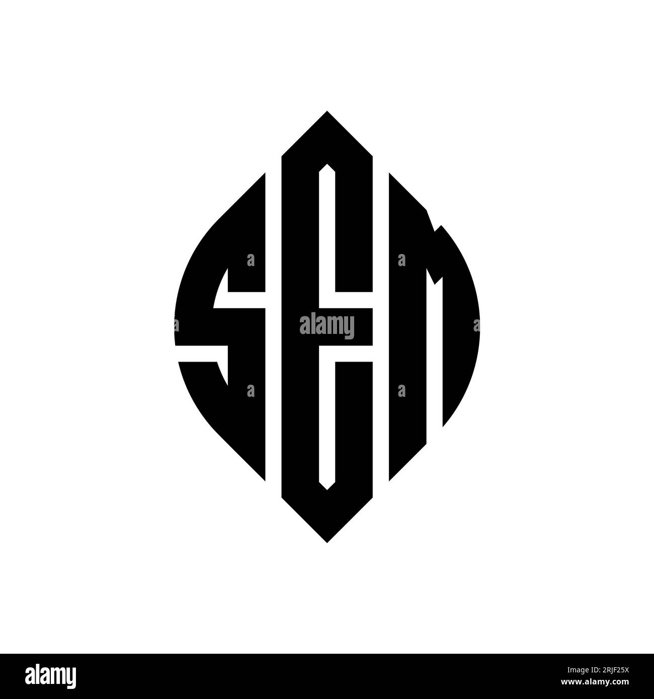 SEM circle letter logo design with circle and ellipse shape. SEM ...