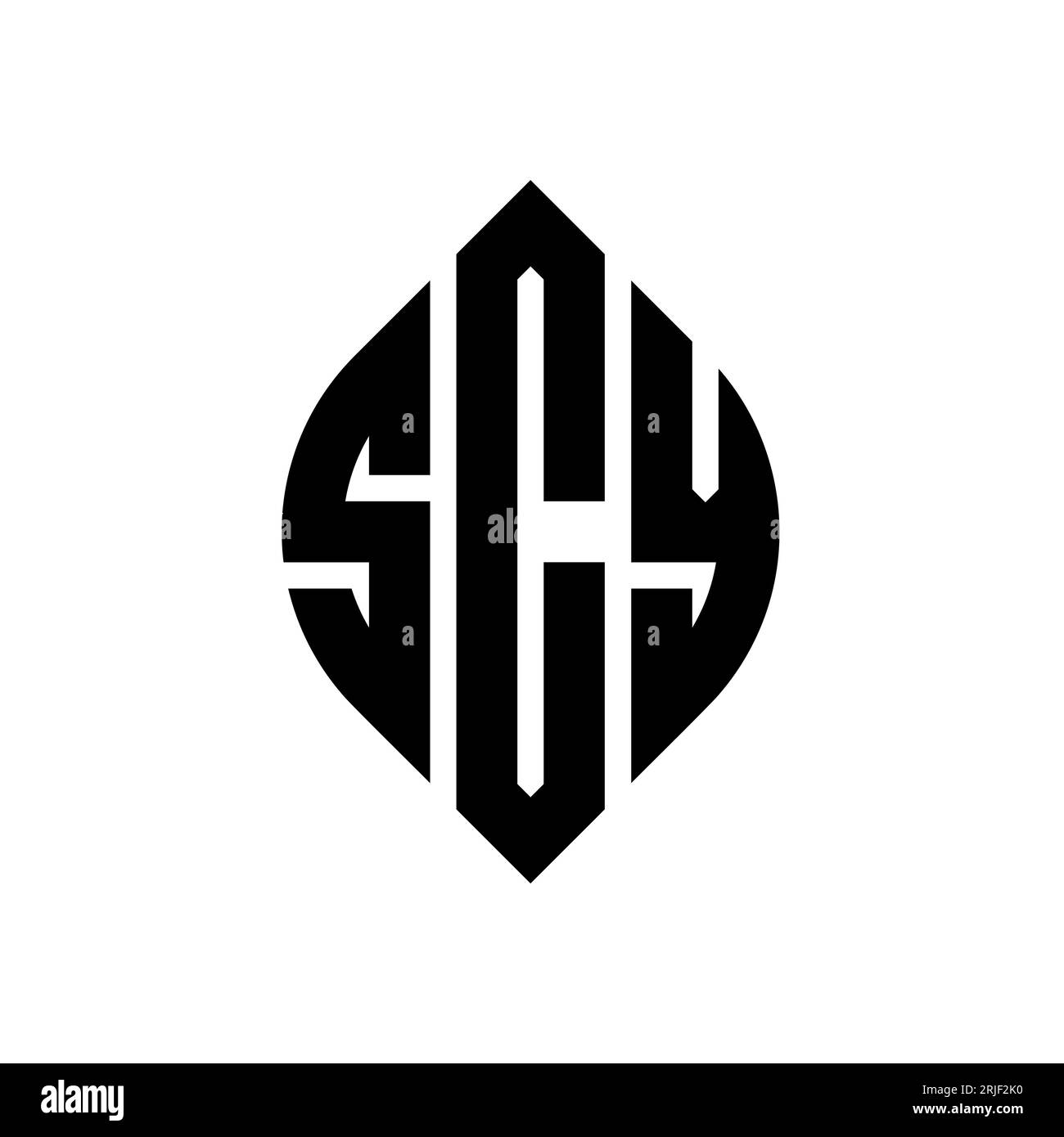 SCY circle letter logo design with circle and ellipse shape. SCY ...