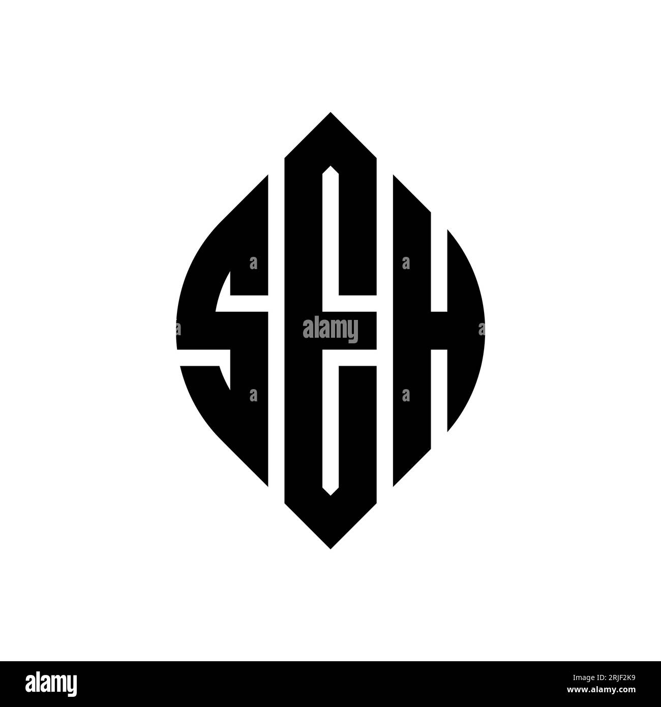 SEH circle letter logo design with circle and ellipse shape. SEH ...