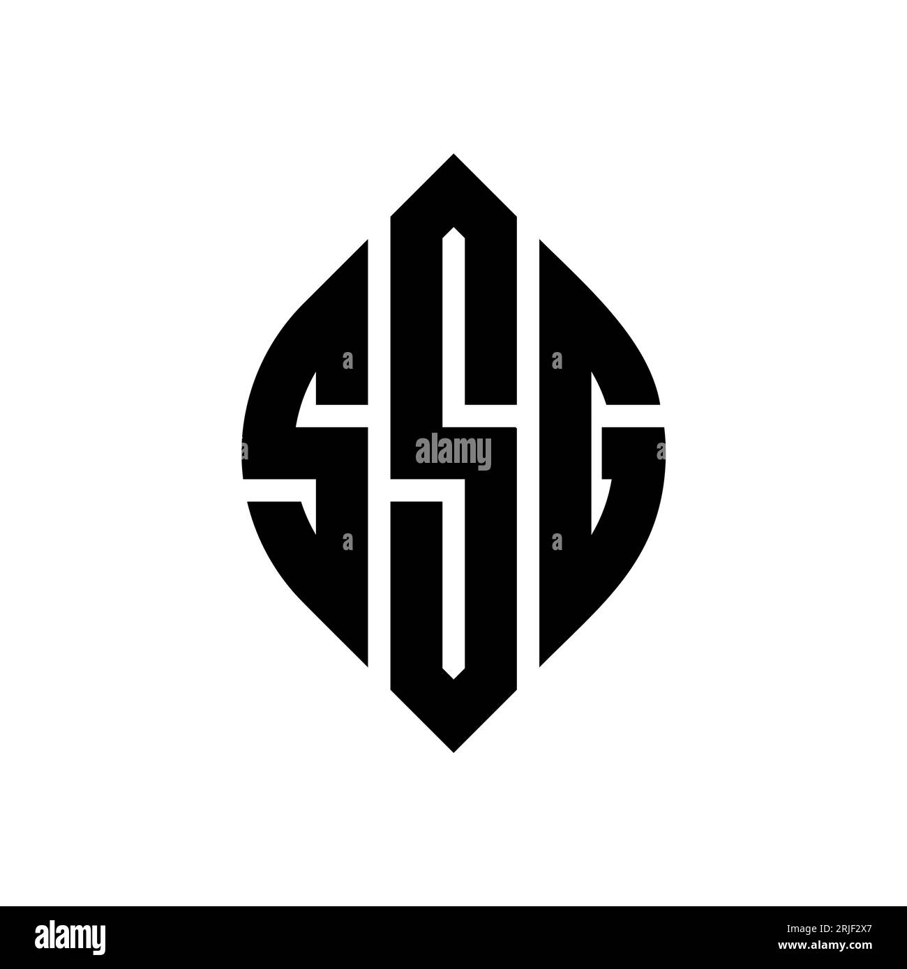 SSG circle letter logo design with circle and ellipse shape. SSG ...