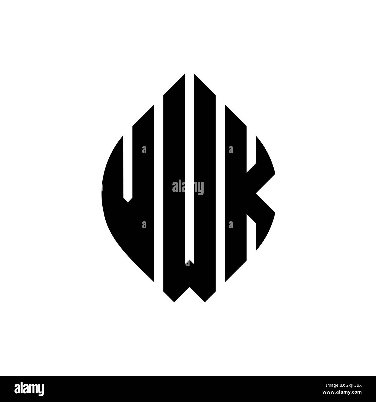 VWK circle letter logo design with circle and ellipse shape. VWK ...