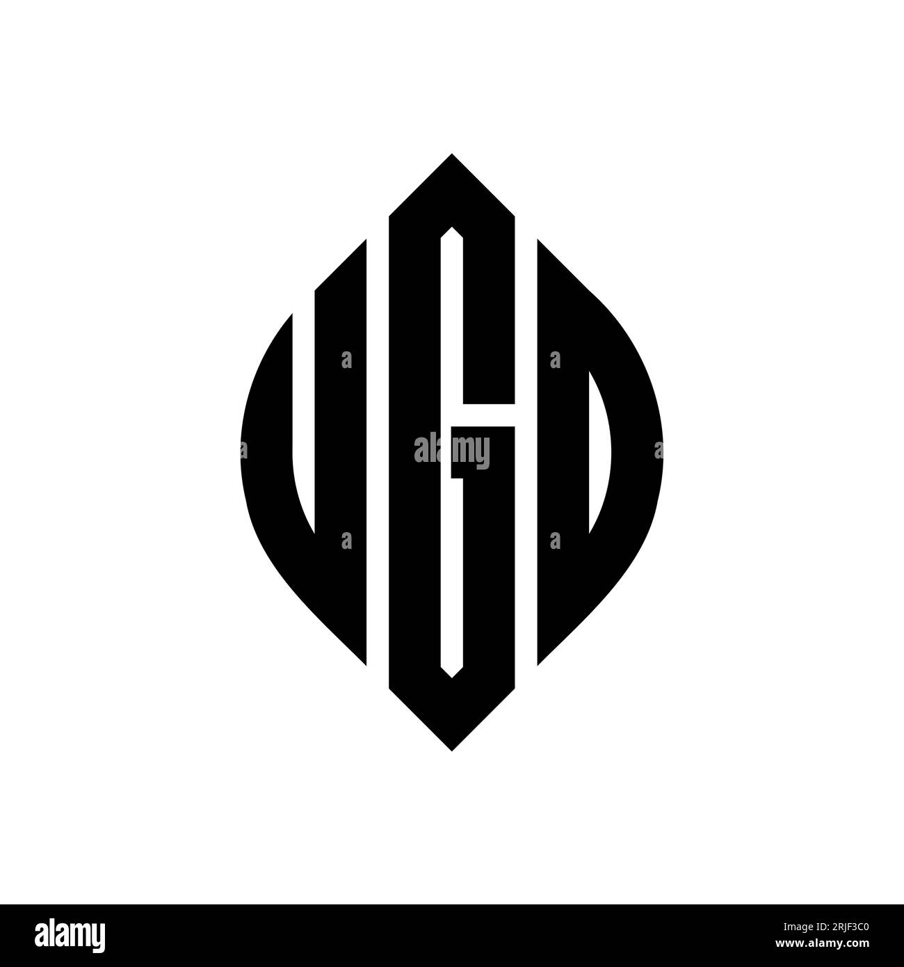 UGD circle letter logo design with circle and ellipse shape. UGD ...
