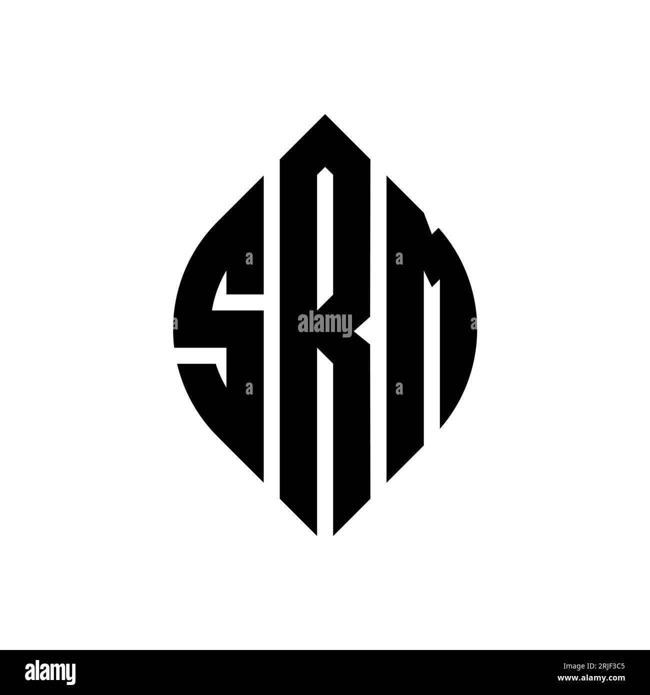SRM circle letter logo design with circle and ellipse shape. SRM ...