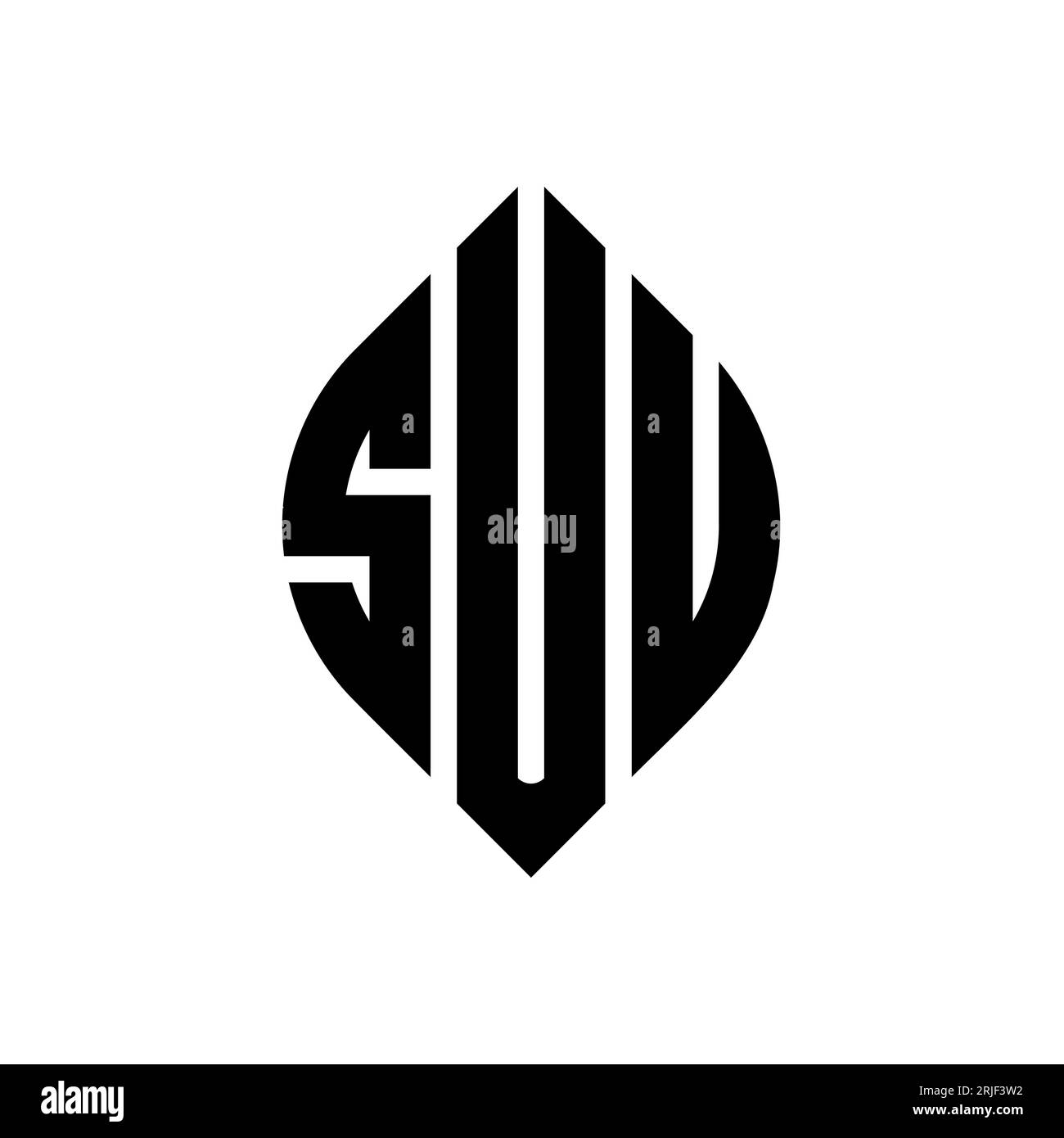 SUU circle letter logo design with circle and ellipse shape. SUU ...