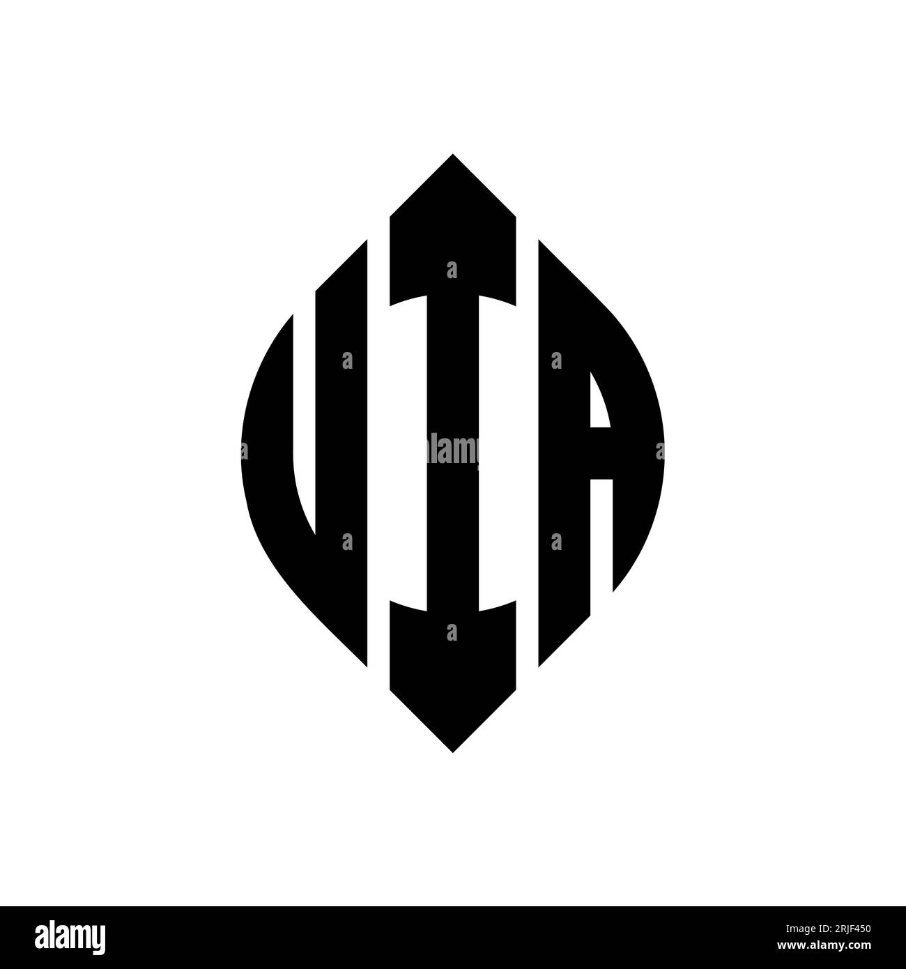 UIA circle letter logo design with circle and ellipse shape. UIA ...