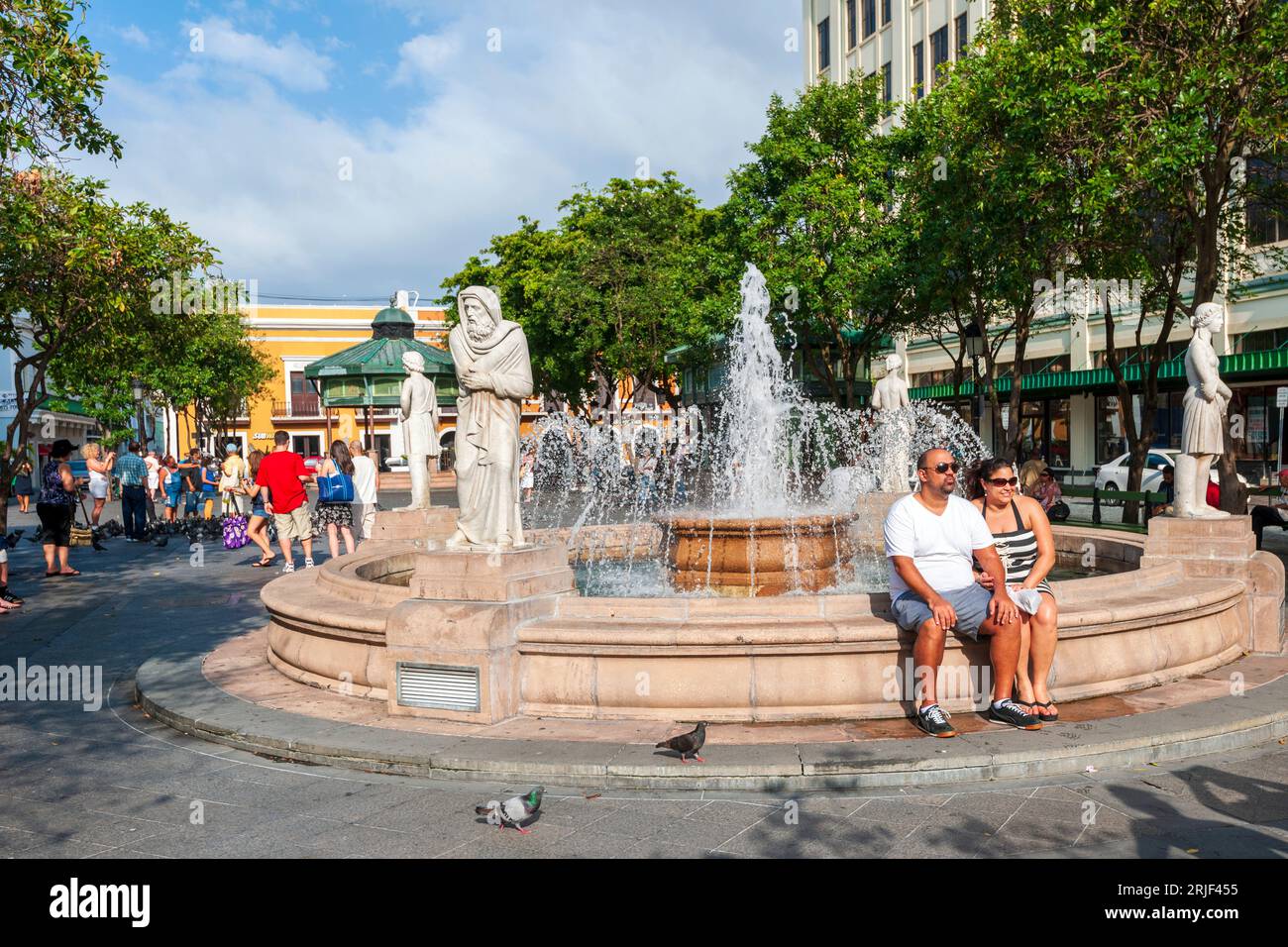 Old San Juan,Fountain Plaza de Armas San Juan, Puerto Rico, USA ...