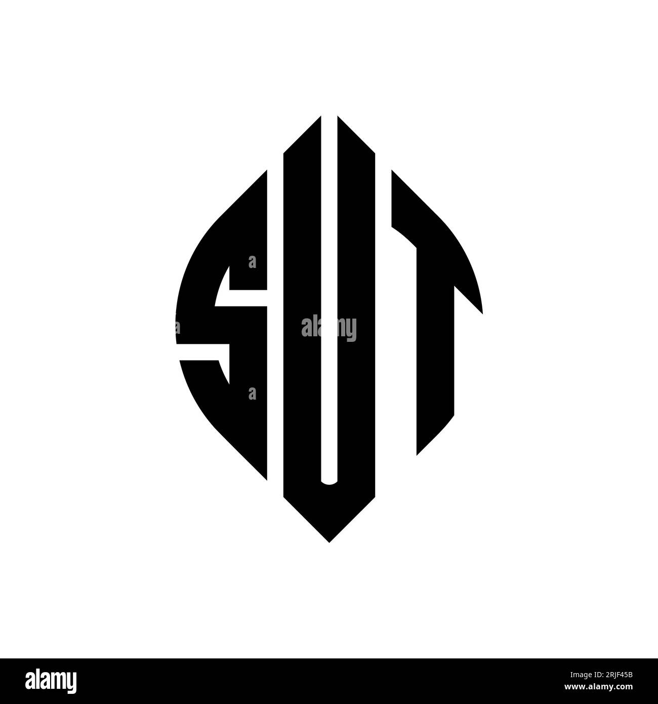 SUT circle letter logo design with circle and ellipse shape. SUT ...