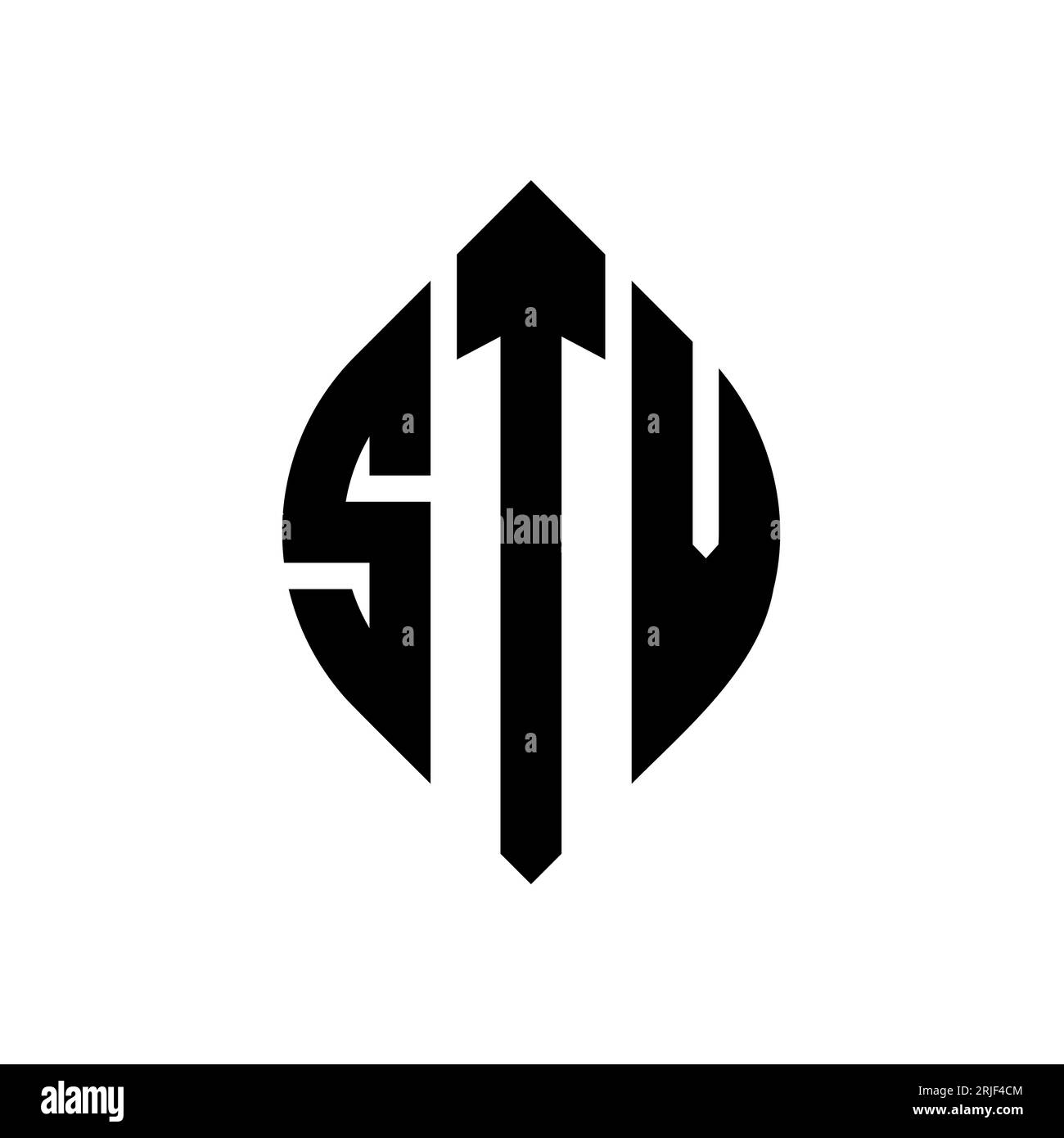 STV circle letter logo design with circle and ellipse shape. STV ...