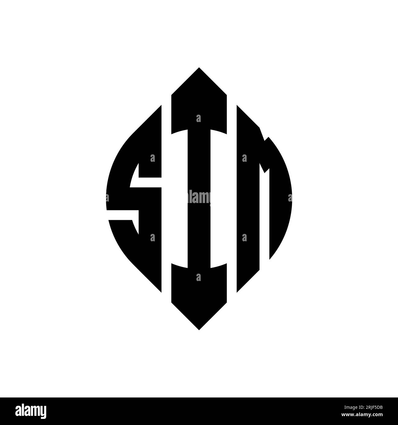 SIM circle letter logo design with circle and ellipse shape. SIM ...