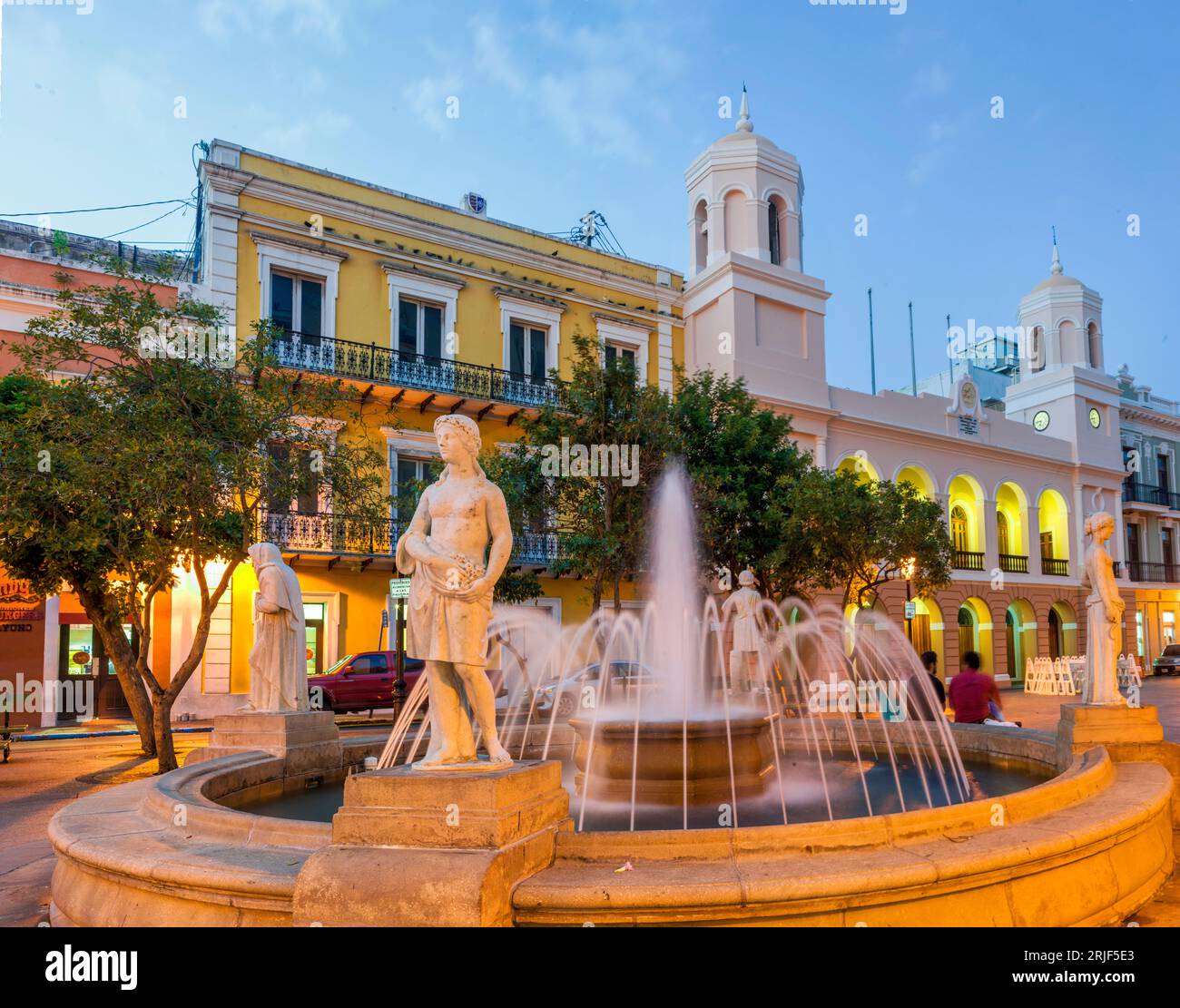 Old San Juan,Fountain Plaza de Armas San Juan, Puerto Rico, USA ...