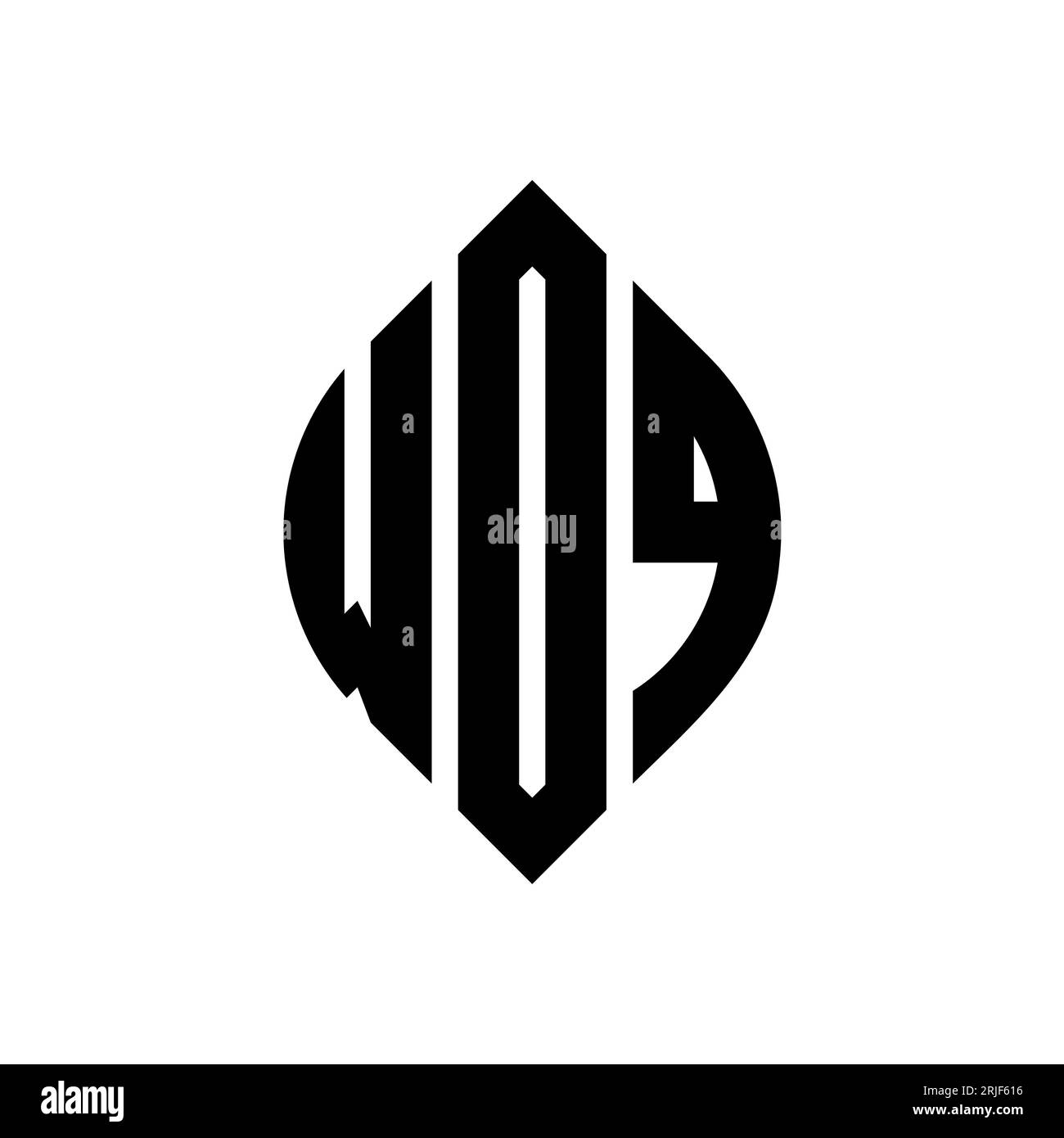 WDQ circle letter logo design with circle and ellipse shape. WDQ ...