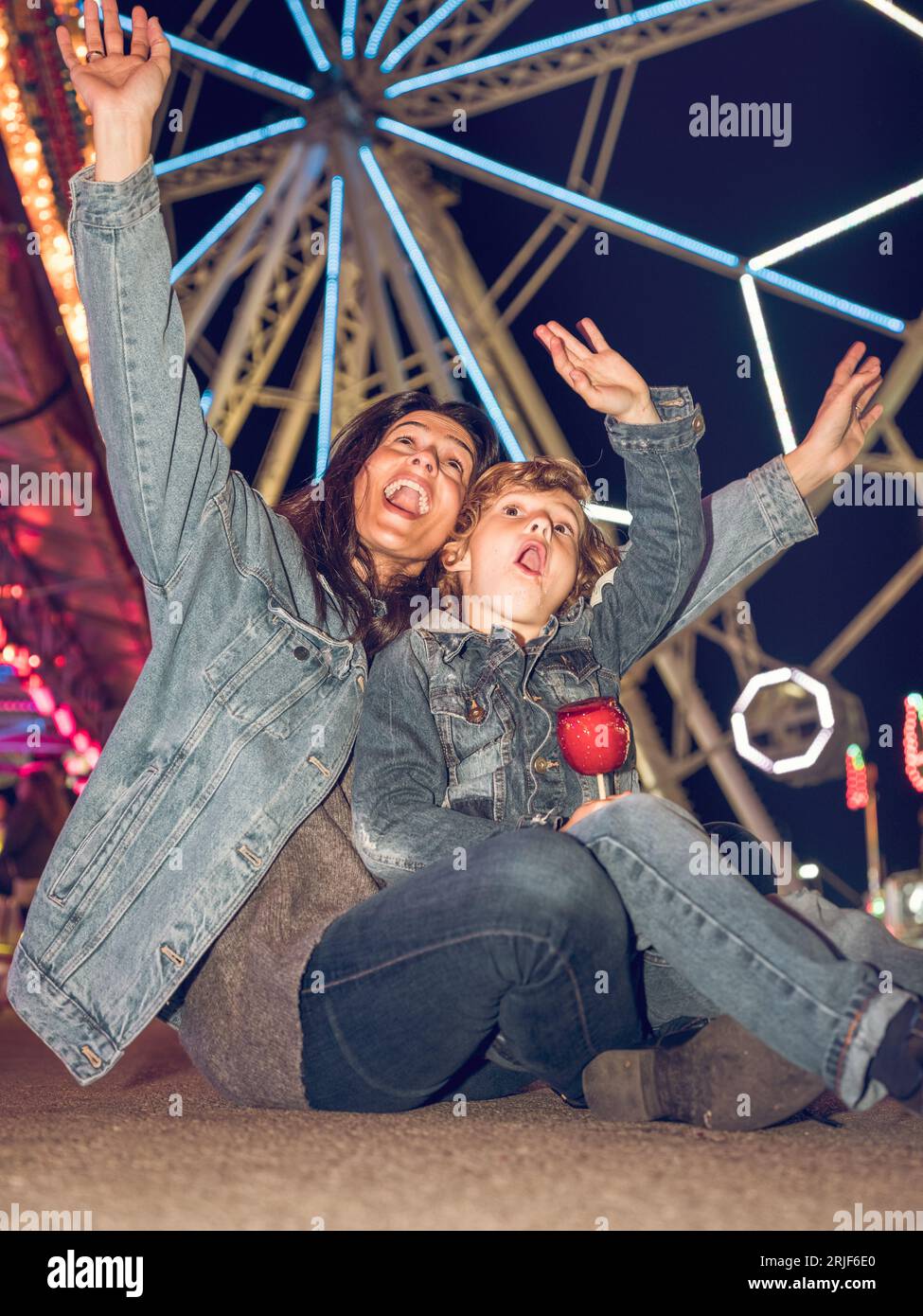 Happy boy mother shouting hi-res stock photography and images - Alamy
