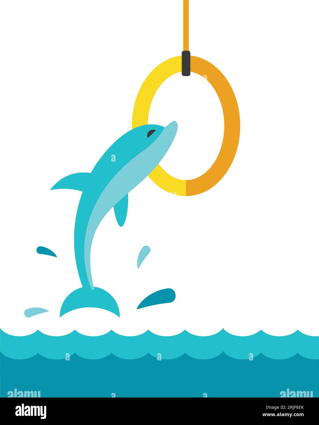 Trained dolphin Stock Vector Images - Alamy