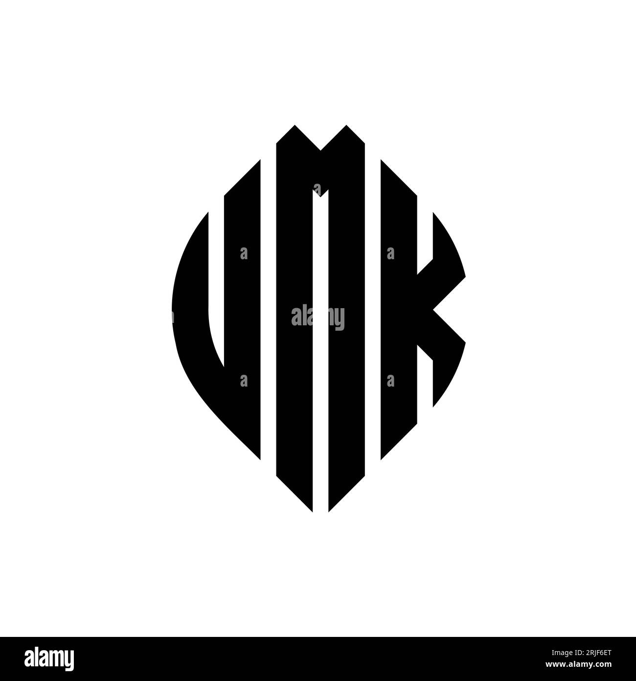 UKM circle letter logo design with circle and ellipse shape. UKM ...