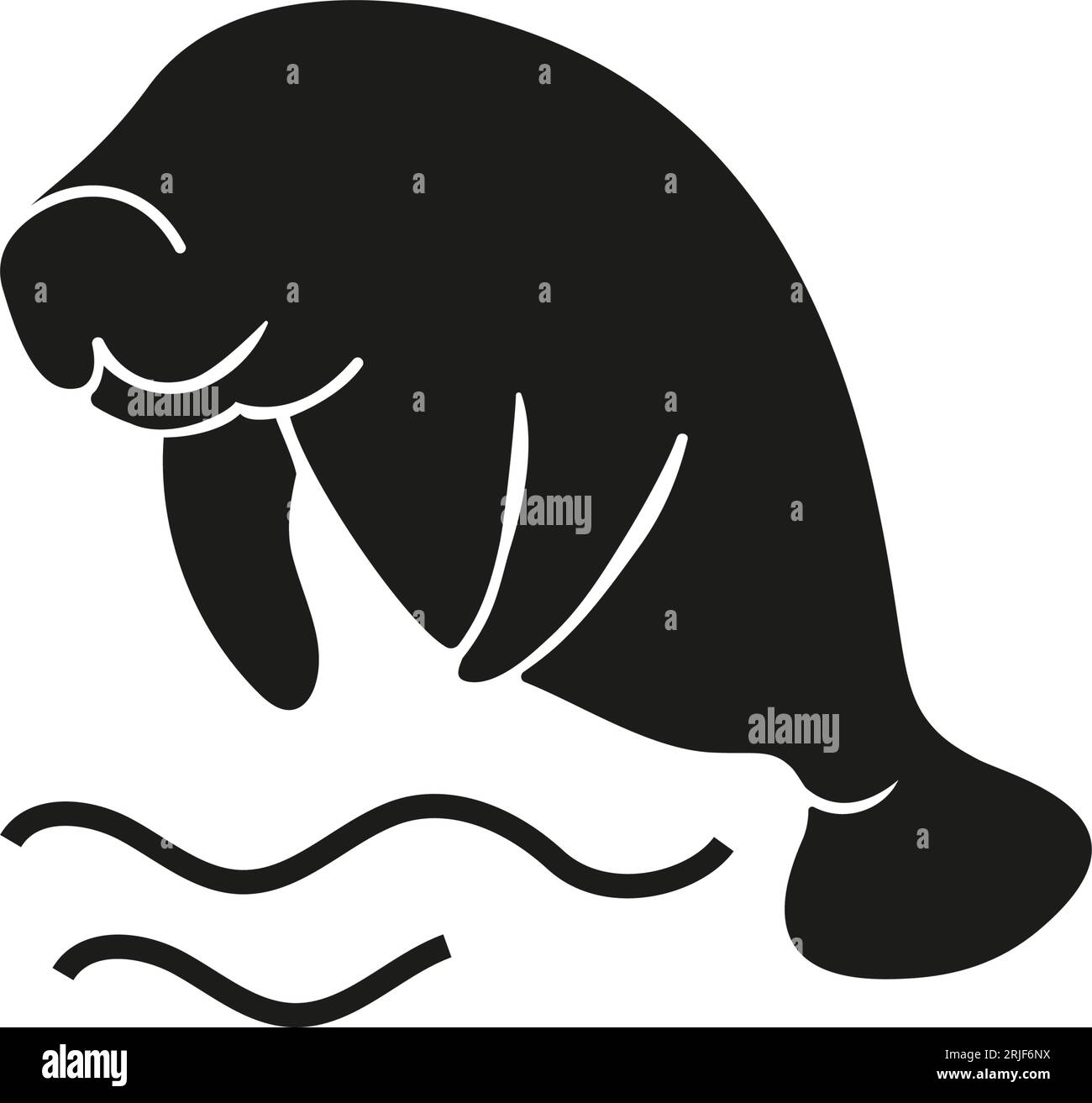 Sea cow jumping out of water icon Stock Vector Image & Art - Alamy