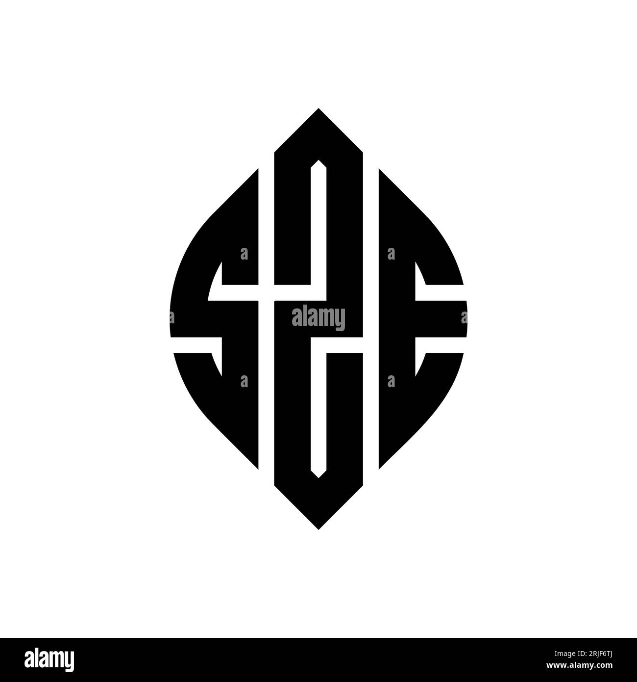 SZE circle letter logo design with circle and ellipse shape. SZE ...