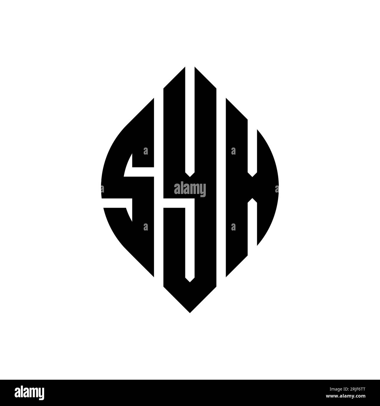 SYX circle letter logo design with circle and ellipse shape. SYX ...