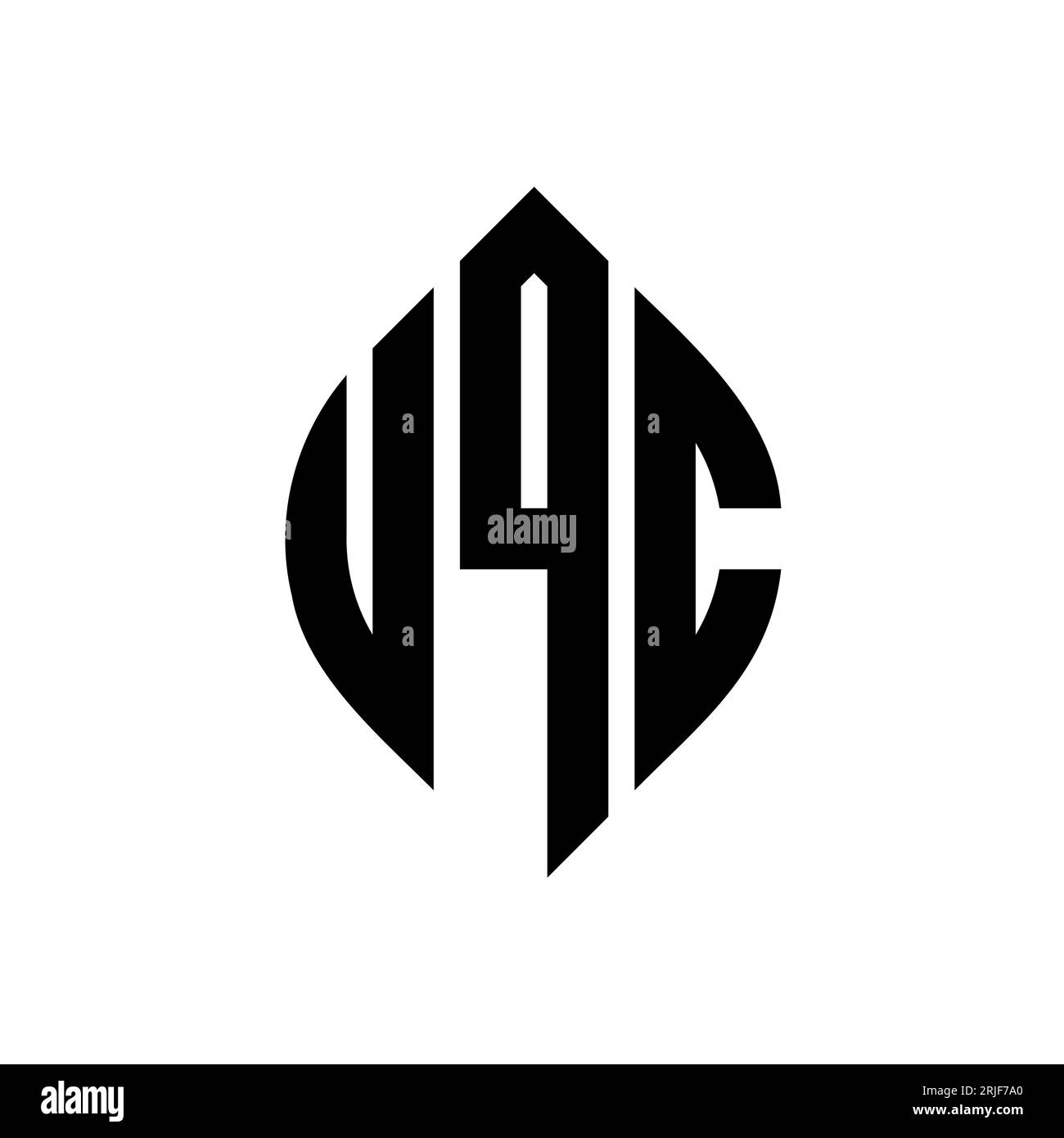 UQC circle letter logo design with circle and ellipse shape. UQC ...