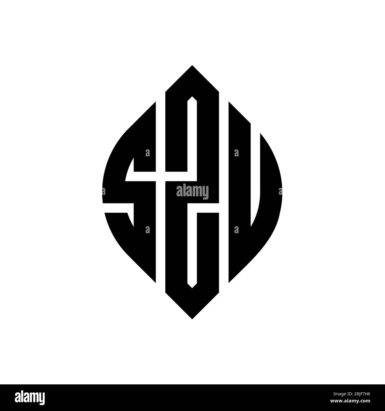 SZU circle letter logo design with circle and ellipse shape. SZU ...