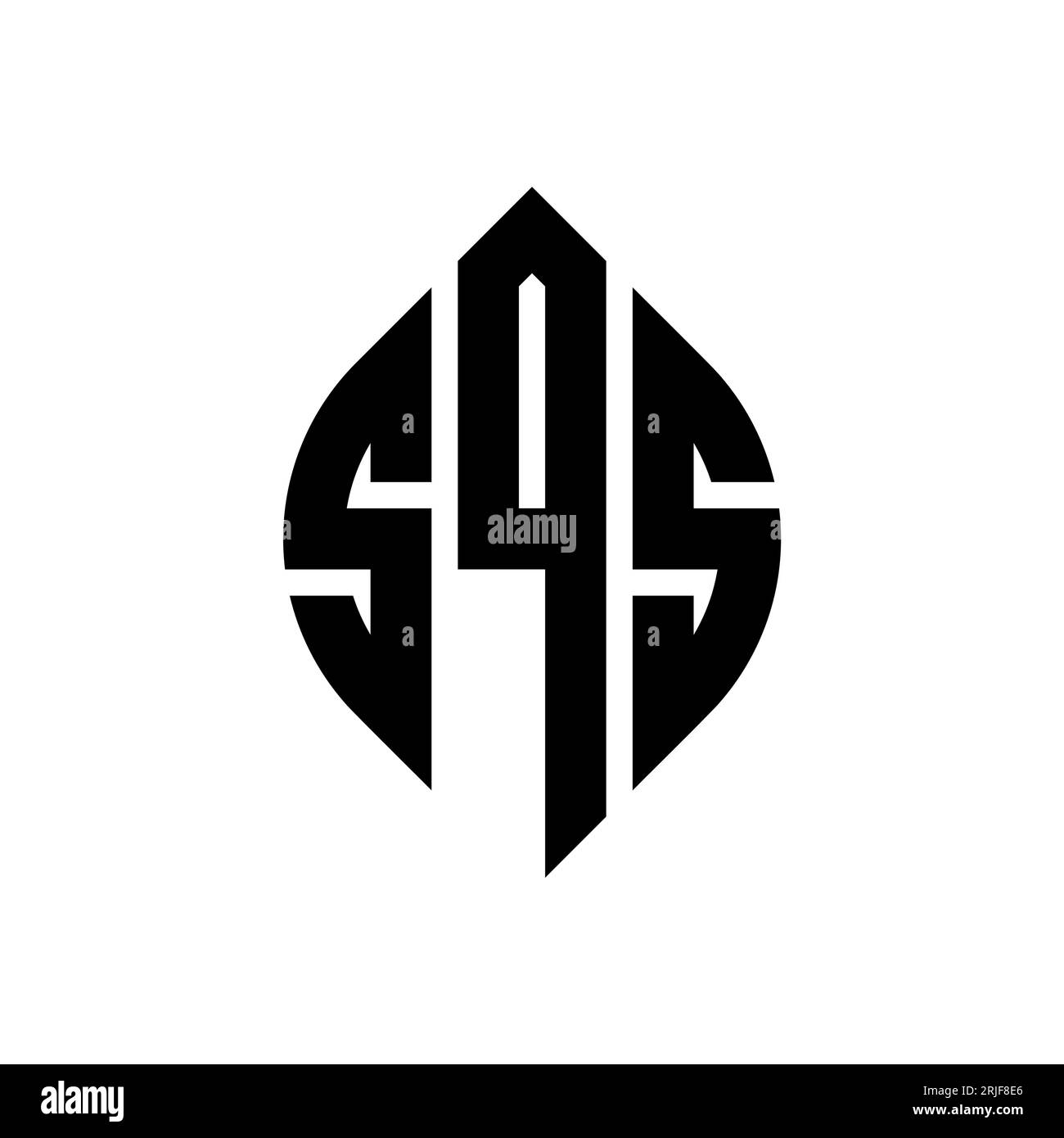 SQS circle letter logo design with circle and ellipse shape. SQS ...