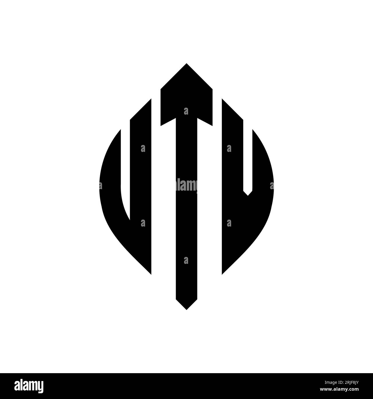 UTV circle letter logo design with circle and ellipse shape. UTV ...