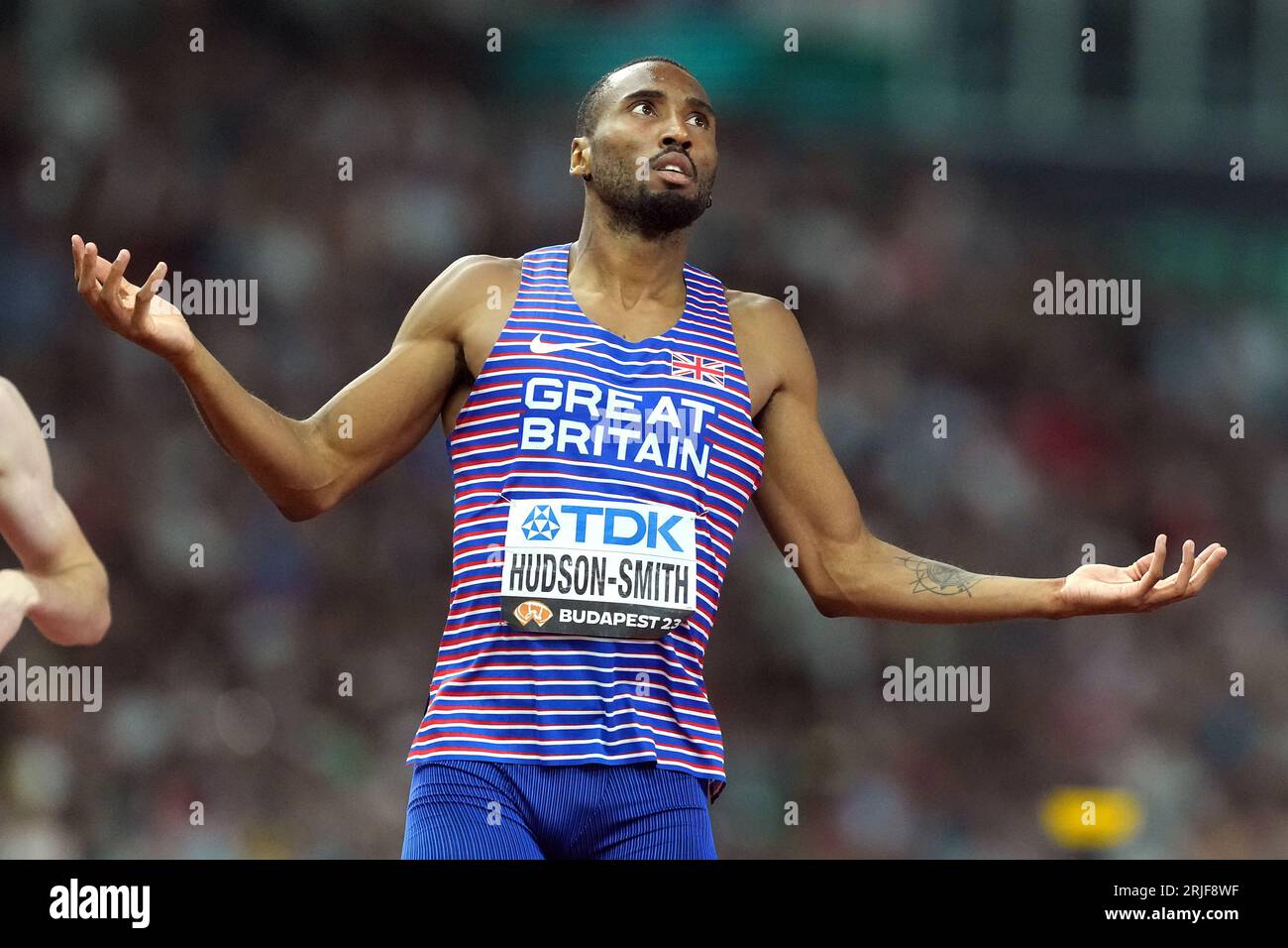 Great Britain's Matthew Hudson-Smith reacts after finishing 1st in the ...