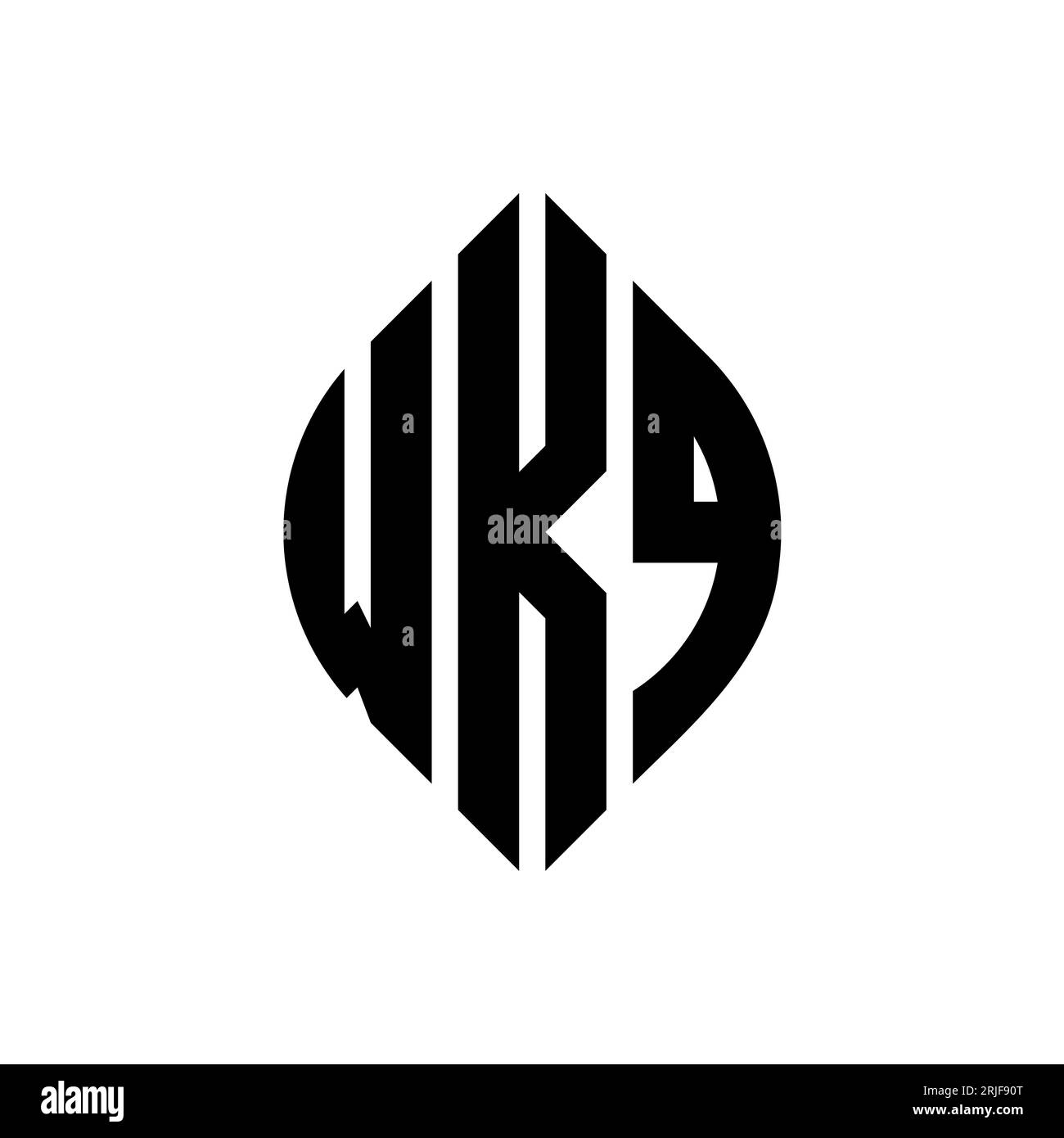 WKQ circle letter logo design with circle and ellipse shape. WKQ ...