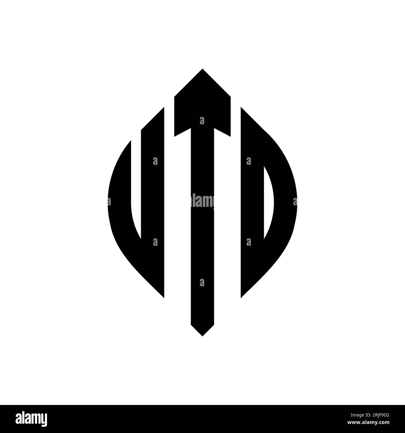 UTO circle letter logo design with circle and ellipse shape. UTO ...