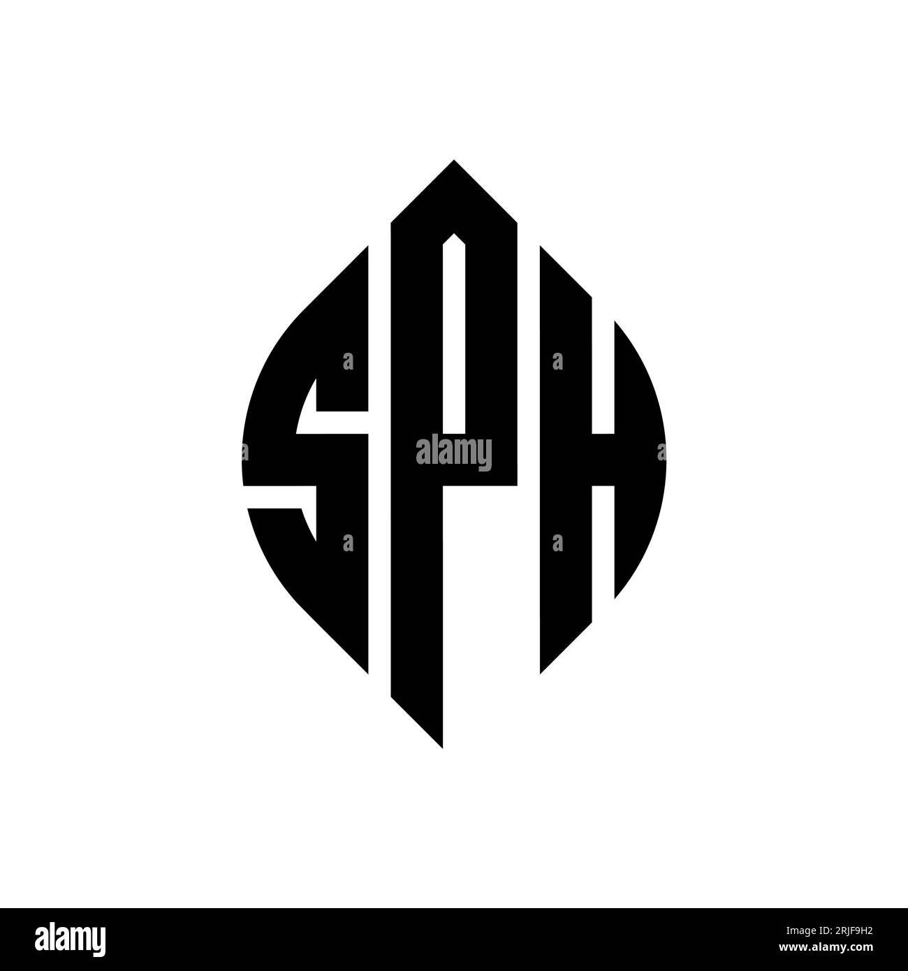 SPH circle letter logo design with circle and ellipse shape. SPH ...