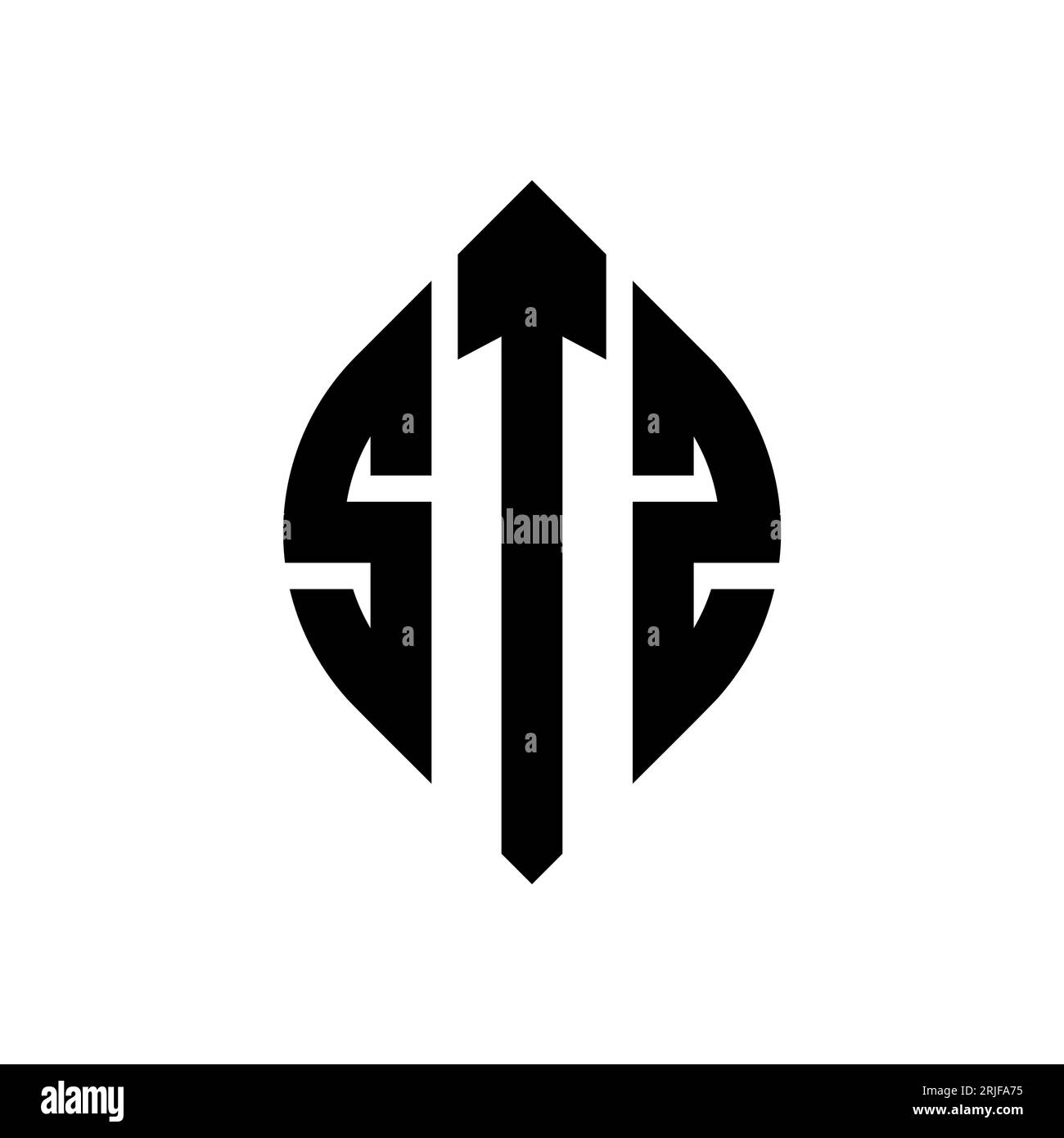 STZ circle letter logo design with circle and ellipse shape. STZ ...