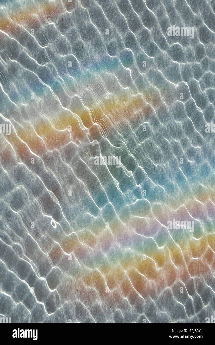 rainbow reflected in the water, abstract background Stock Photo - Alamy