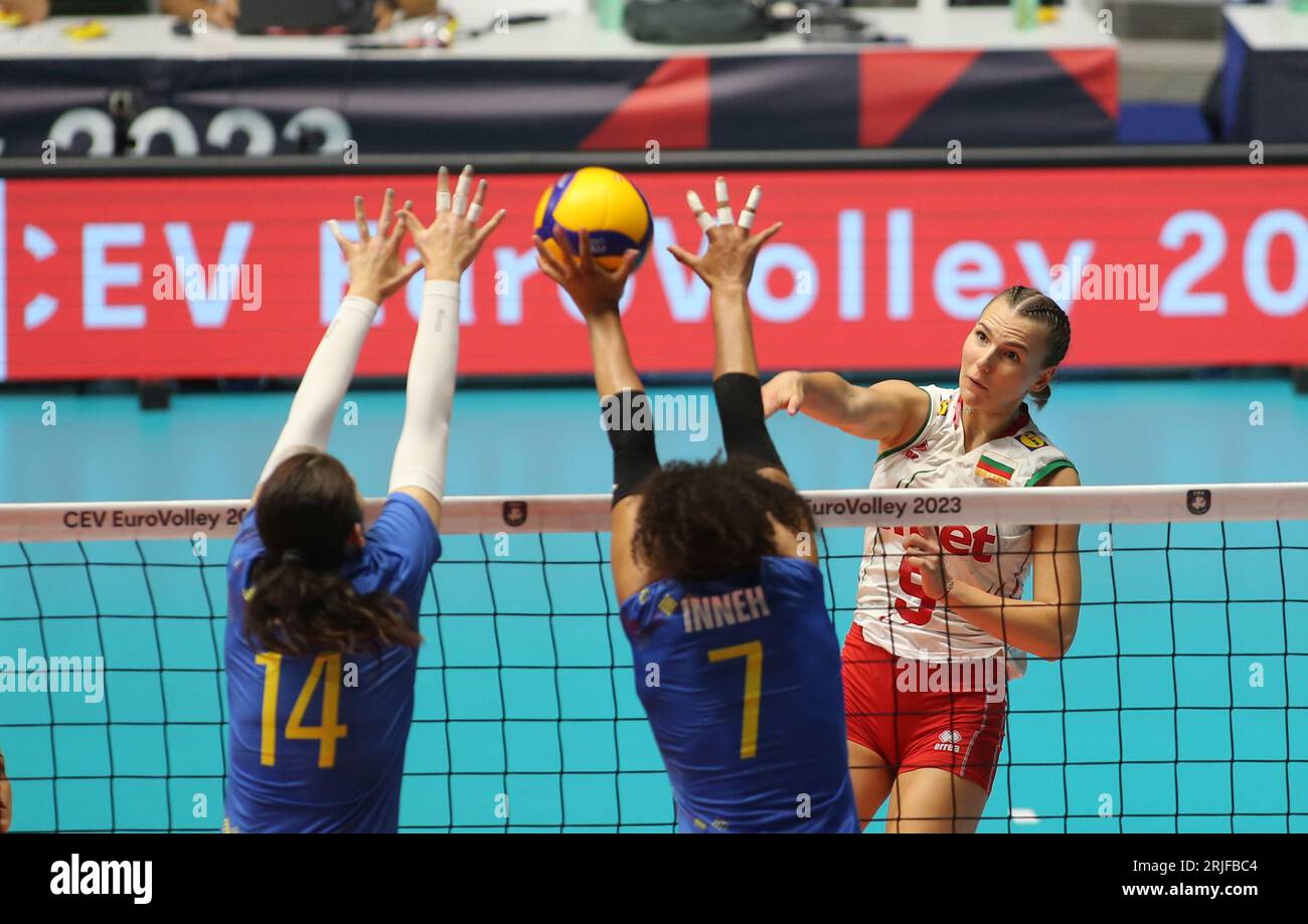Turin, Italy. 22nd Aug, 2023. Maria Yordanova of Bulgaria during the CEV EuroVolley 2023 match ...