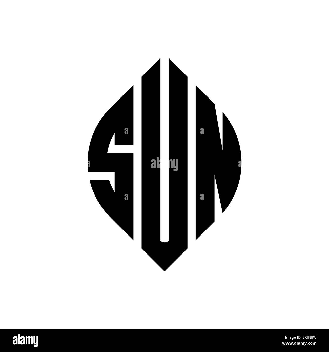 SUN circle letter logo design with circle and ellipse shape. SUN ...