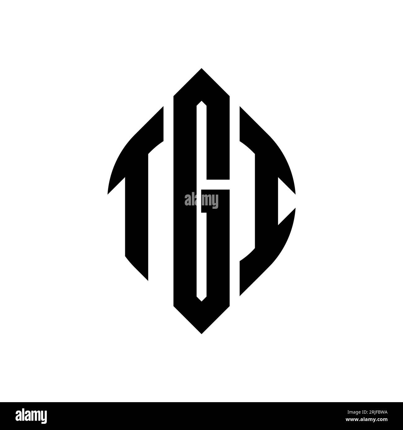 TGI circle letter logo design with circle and ellipse shape. TGI ...