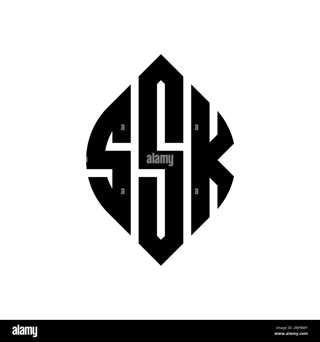 SSK circle letter logo design with circle and ellipse shape. SSK ...
