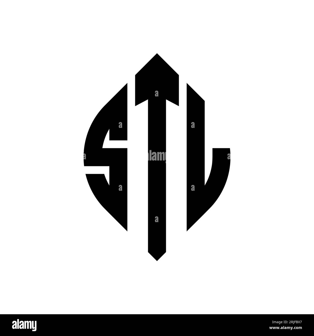 STL circle letter logo design with circle and ellipse shape. STL ...