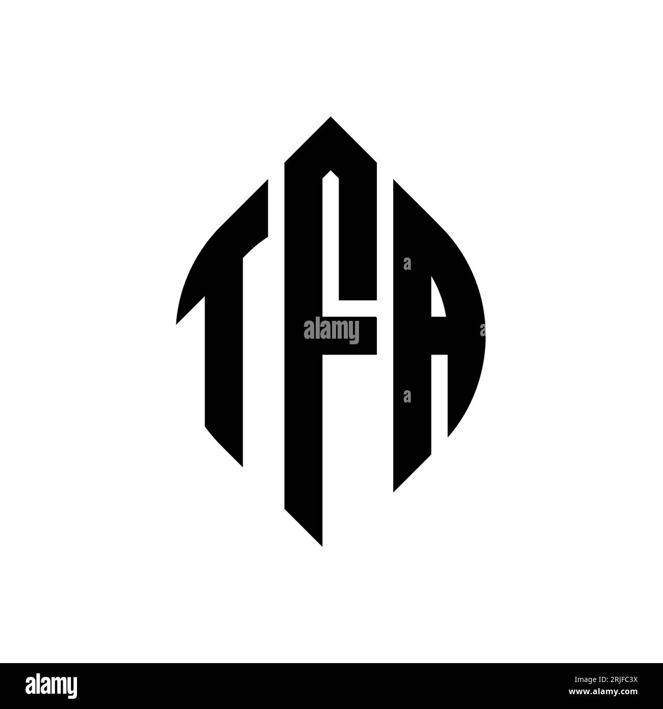 TFA circle letter logo design with circle and ellipse shape. TFA ...