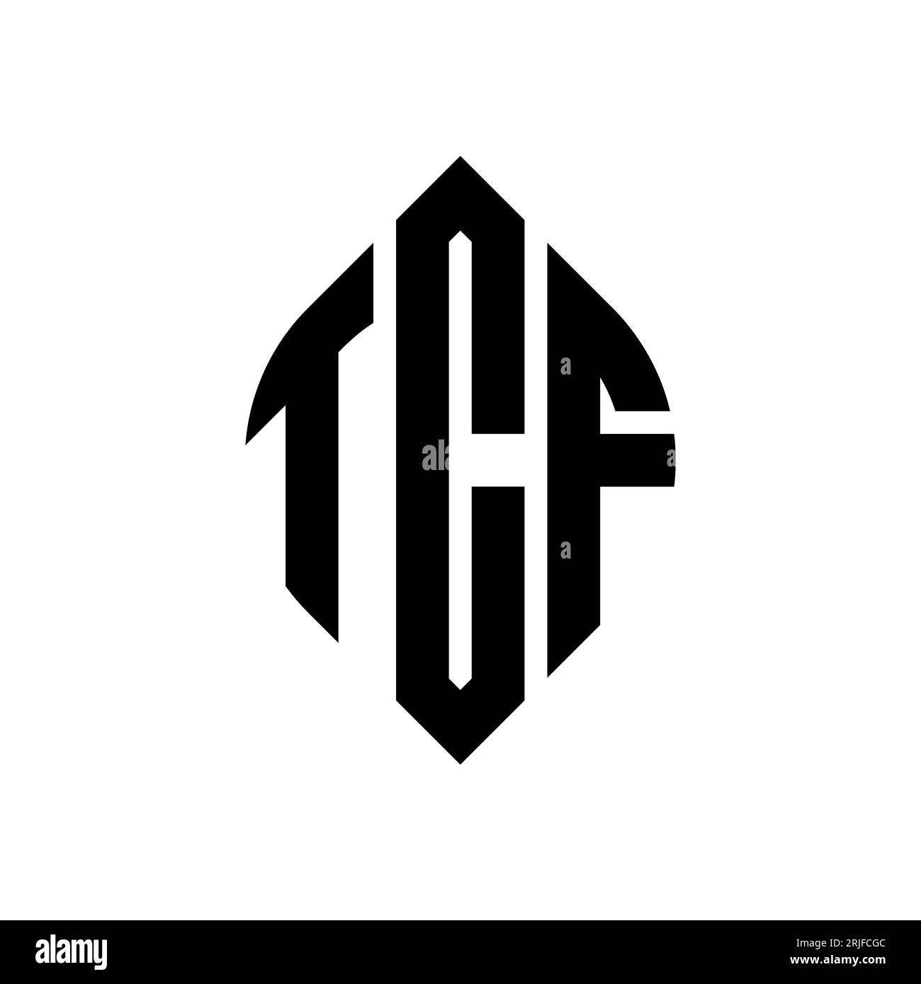 TCF circle letter logo design with circle and ellipse shape. TCF ...