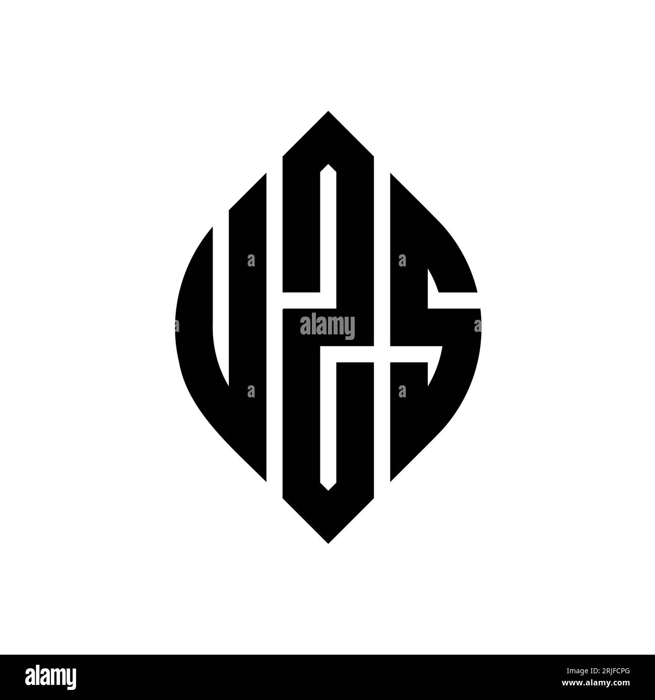 UZS circle letter logo design with circle and ellipse shape. UZS ...