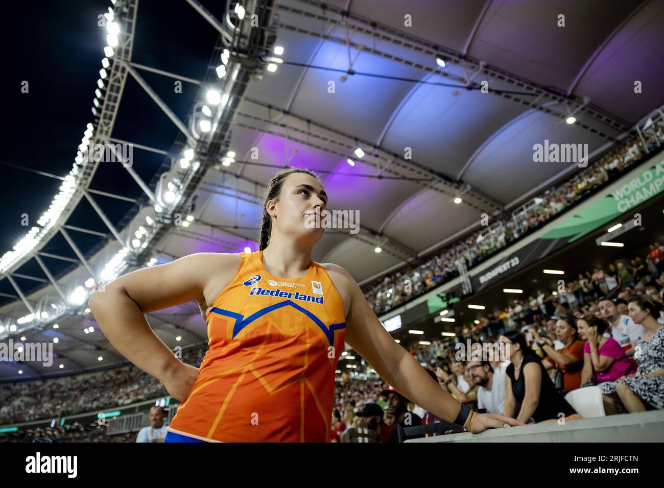 BUDAPEST - Jorinde van Klinken in action in the final of the discus ...