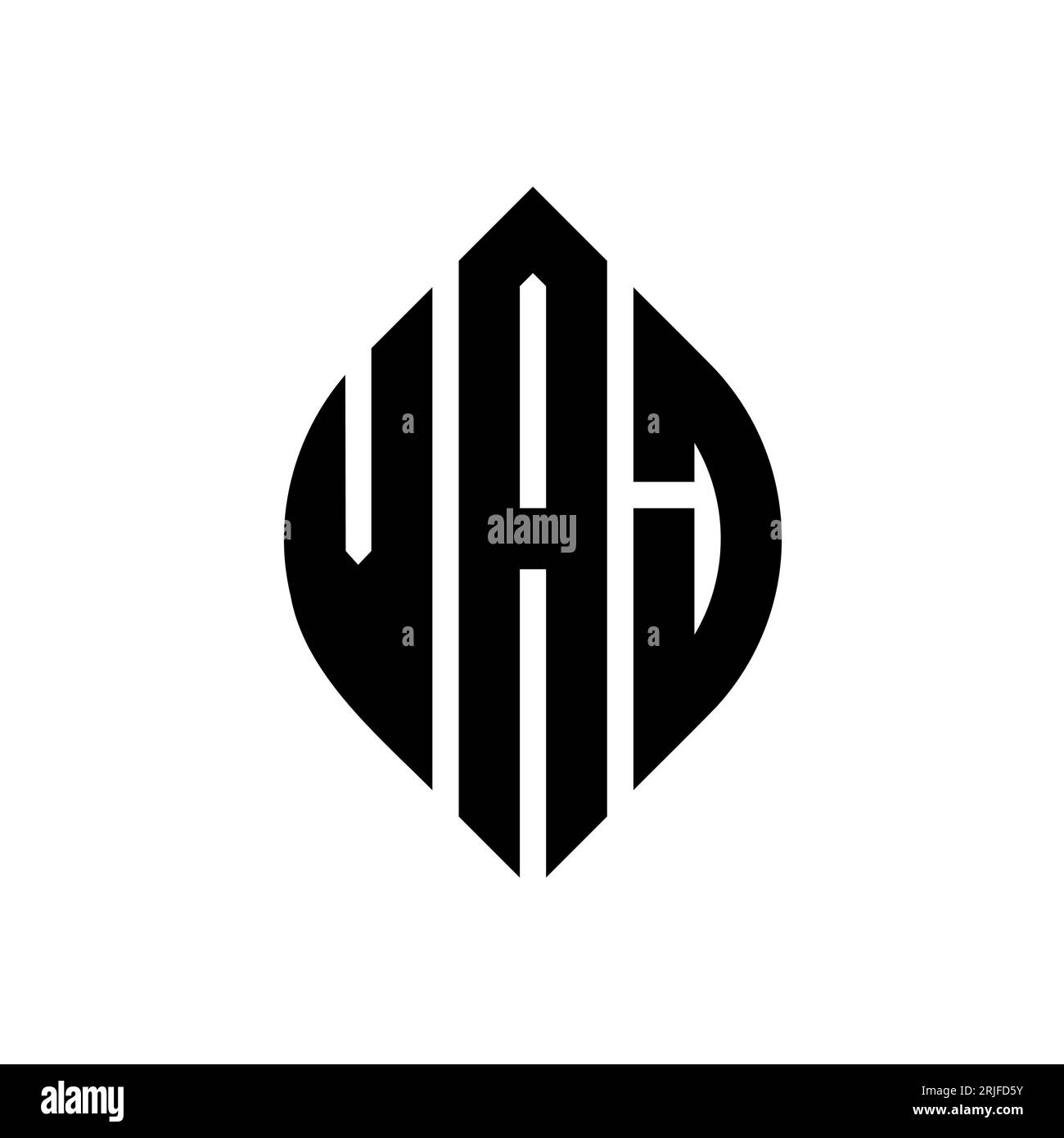 VAJ circle letter logo design with circle and ellipse shape. VAJ ...
